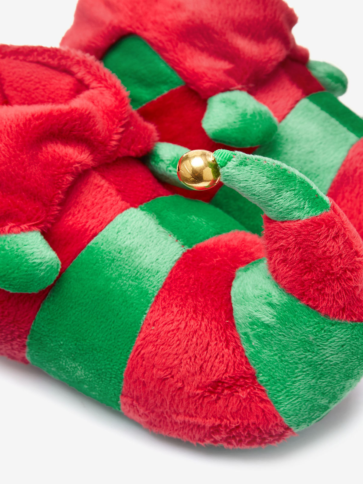 RED/GREEN Unisex Novelty Festive Elf Slippers - Shoe Size 8 to 6