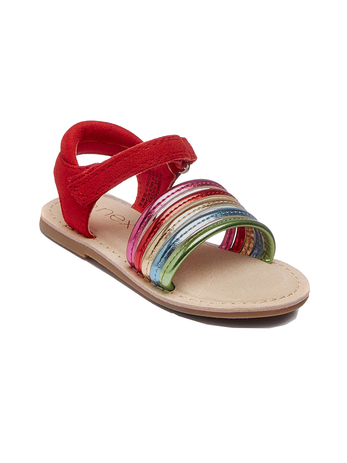 RED Younger Girls Touch Fasten Rainbow Sandals - Shoe Size 3 to 6
