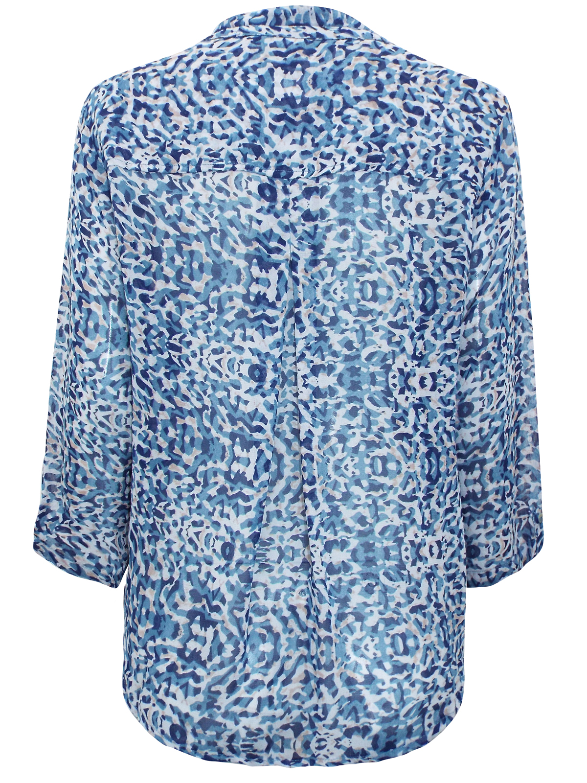 Adini - - Adini Silver Libretti Printed Madarin Neck DUET Blouse - Size ...