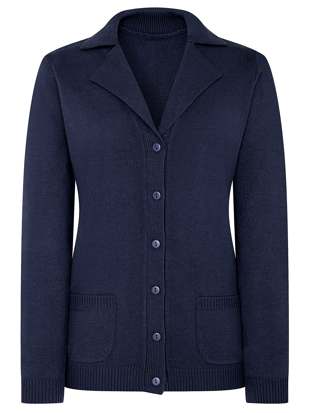 Julipa - - Julipa NAVY Rever Collar Long Sleeve Cardigan - Size 12/14 ...