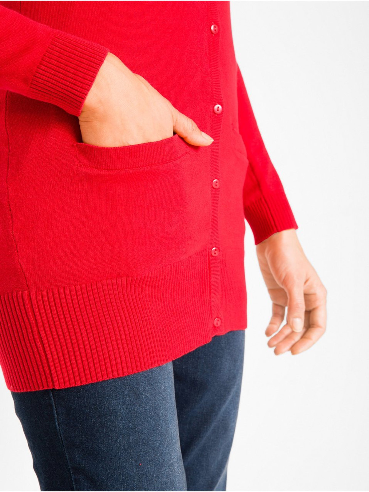 BPC Selection - - BPC Collection RED Fine Knit Button Through Cardigan ...