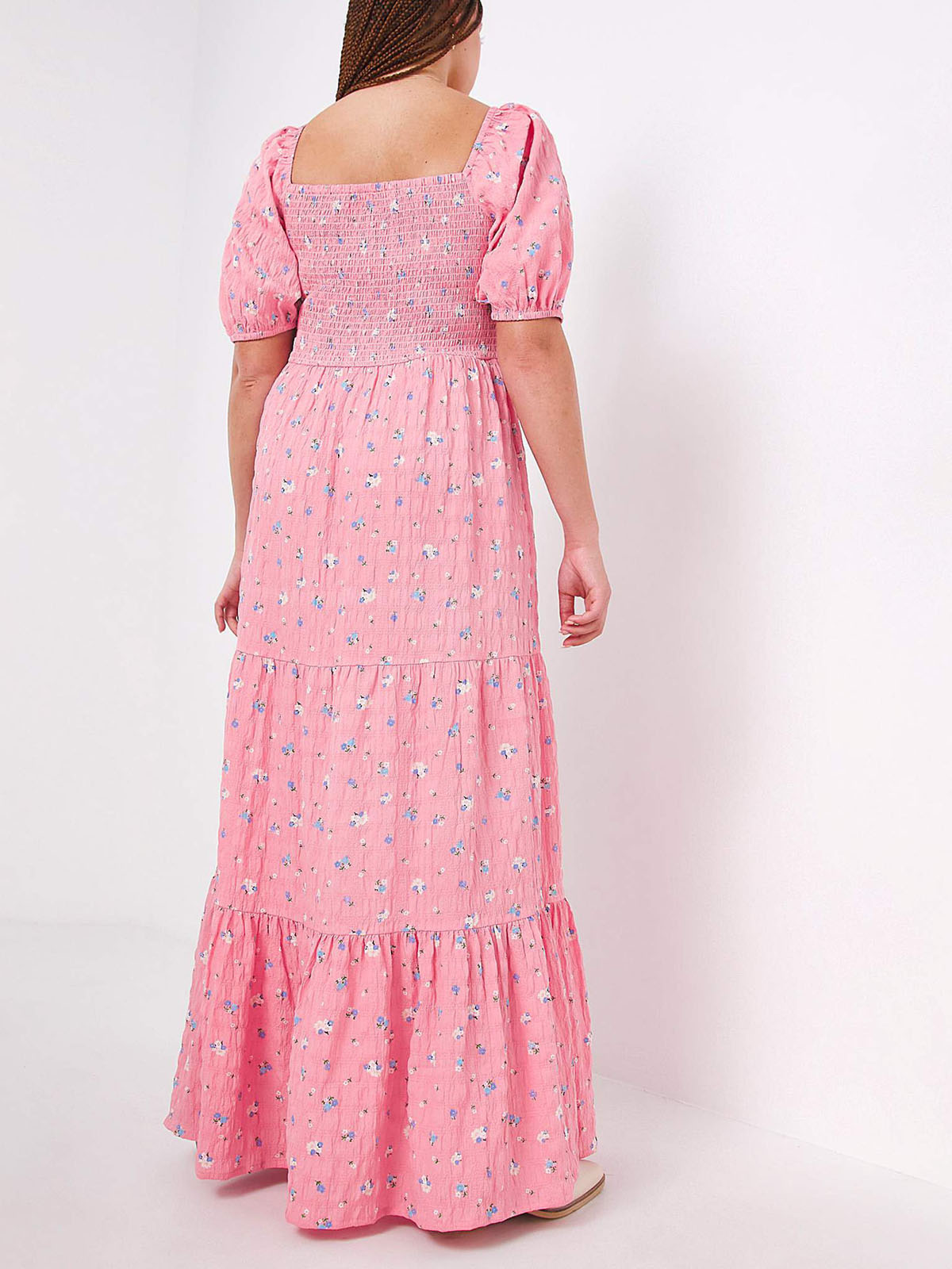 Plus Size Wholesale Clothing By Simply Be Pink Floral Print Shirred