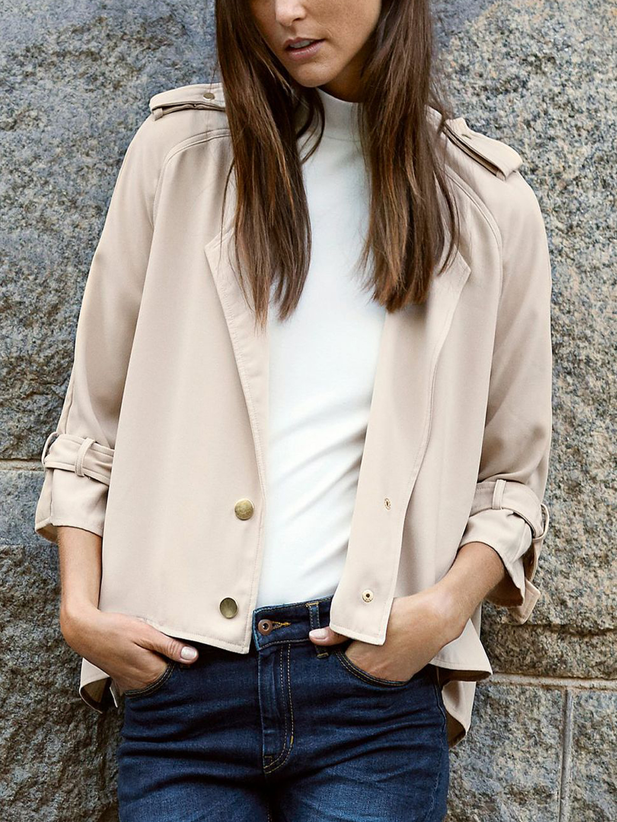 Ellos - - Ellos BEIGE Waterfall Blazer Mac Jacket - Size 8/10 to 24/26 ...