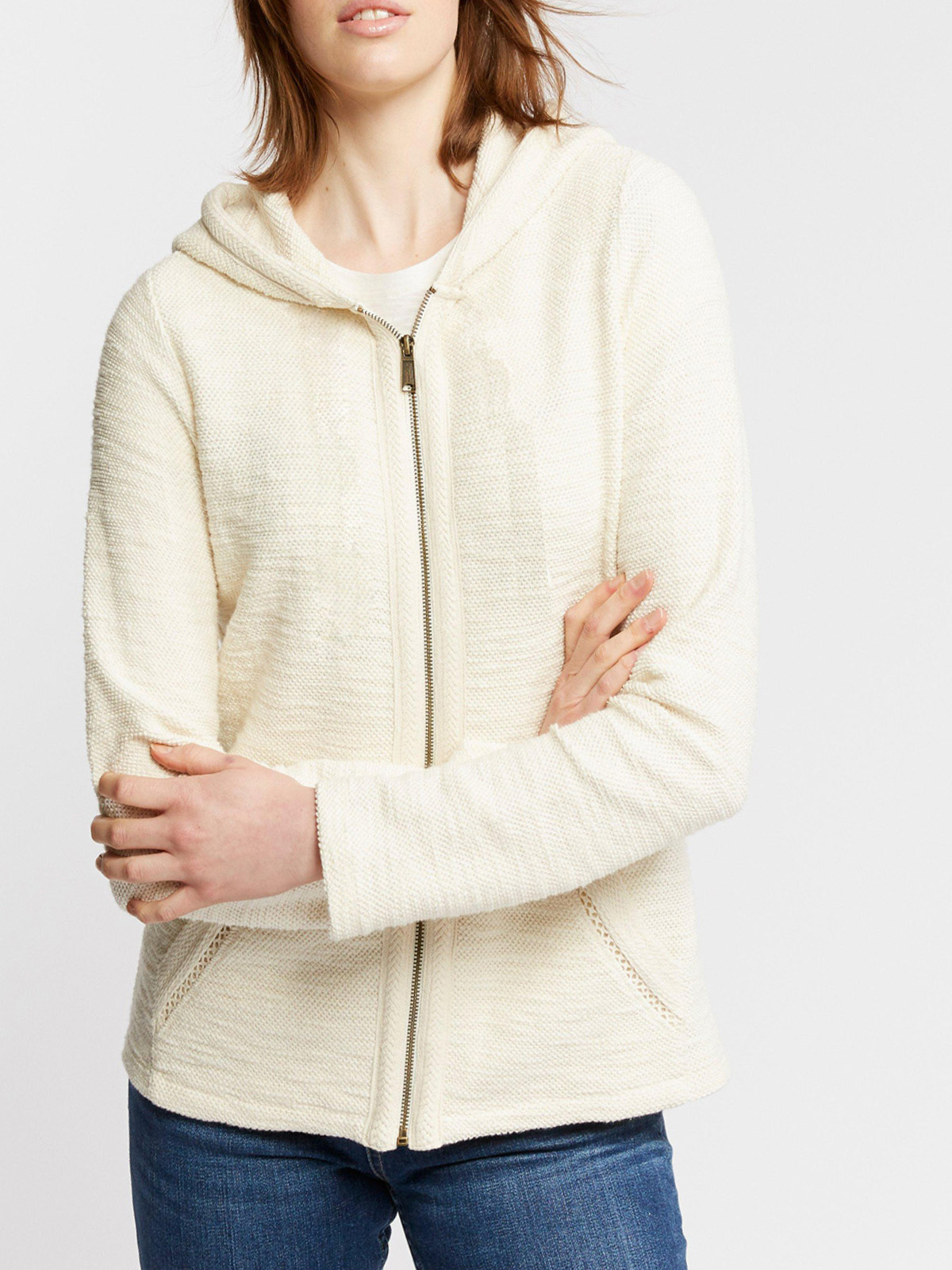 FAT FACE - - Fat Face IVORY Hemsby Zip Thu Hooded Jacket - Size 8 to 14