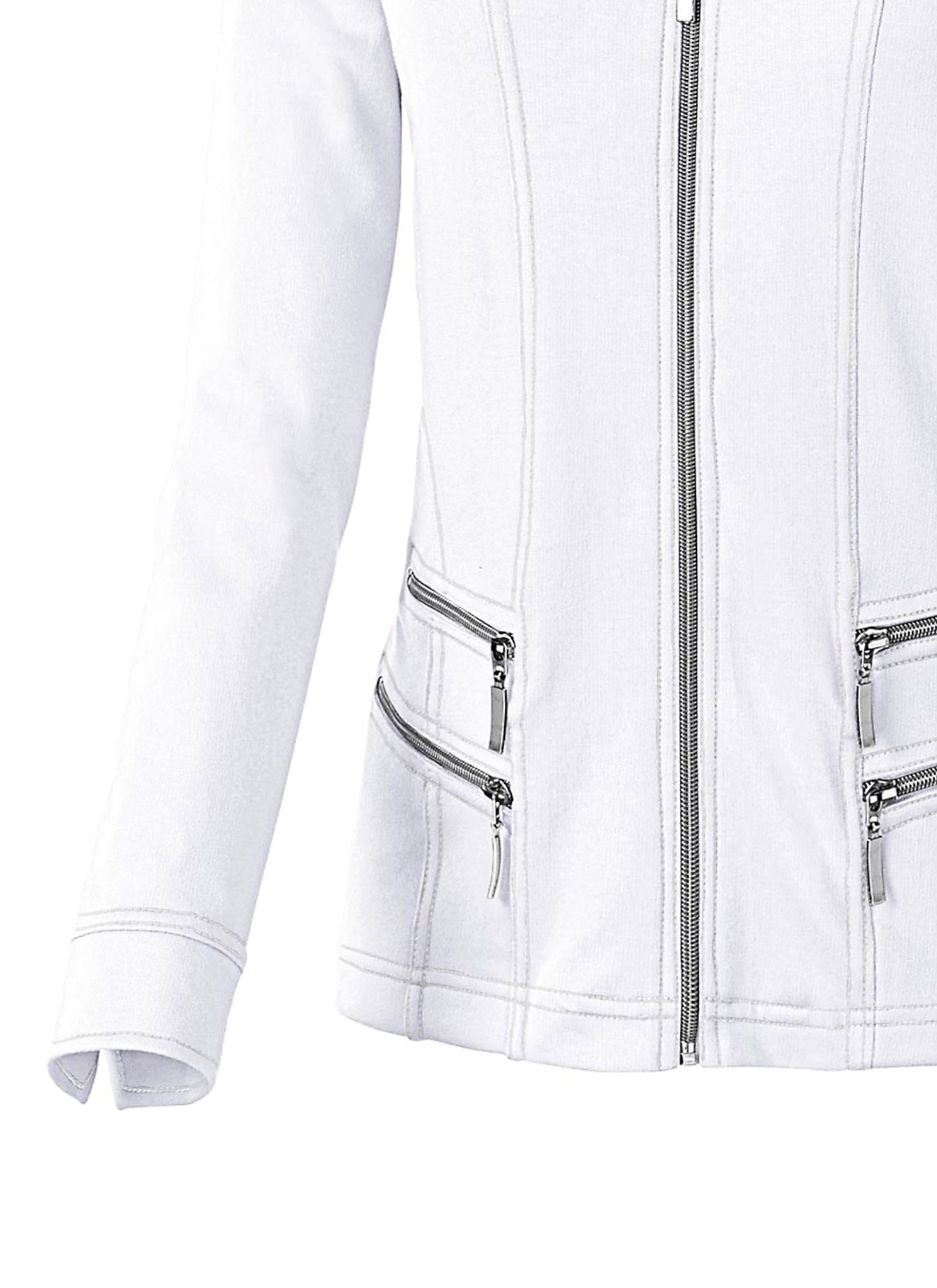 Collection L - - Collection L WHITE Zip-Up Jersey Jacket - Plus Size 16 ...
