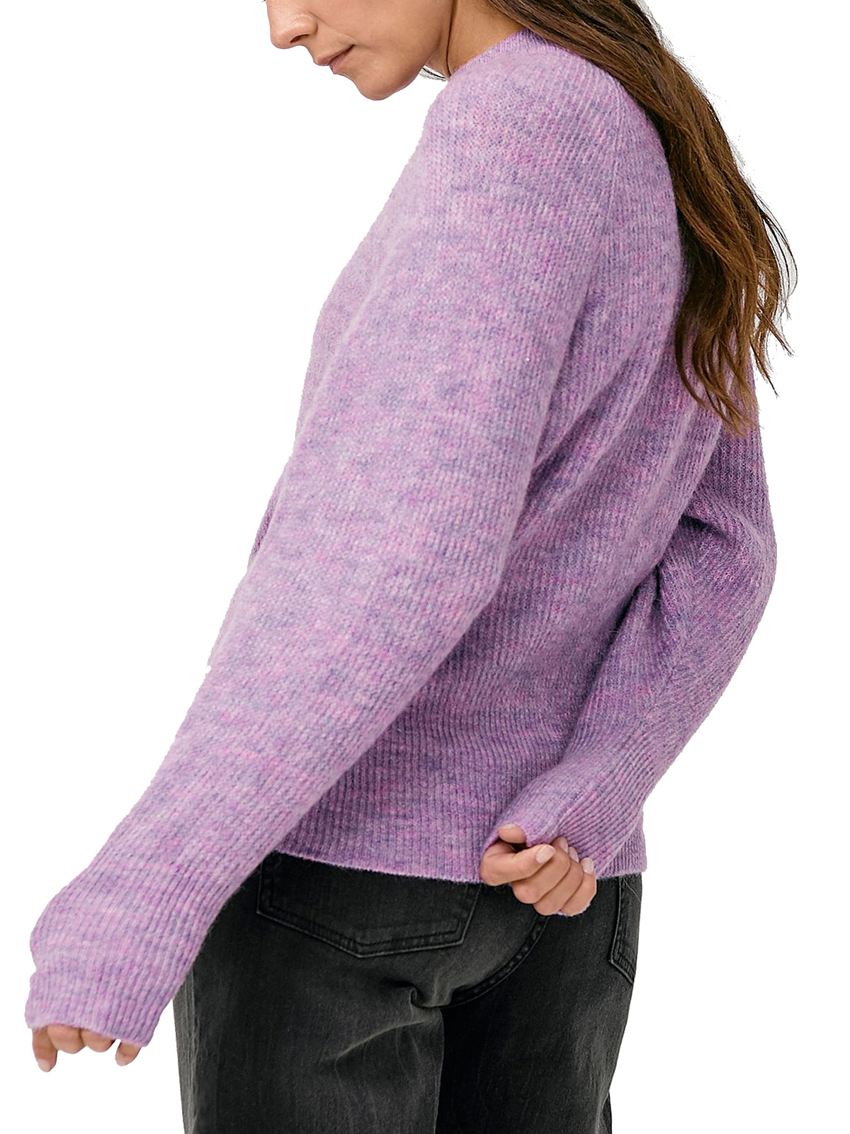 Ellos - - Ellos PURPLE Rib Knit Elvira Sweater with Wool - Plus Size 12 ...