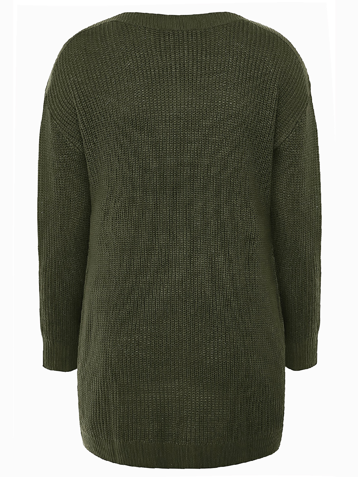 Curve KHAKI Horn Button Knitted Jumper - Plus Size 18 to 34/36