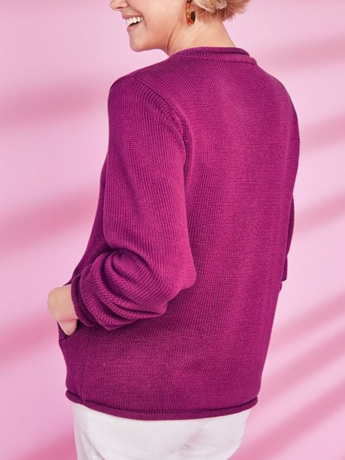 Lily Ella - - L.E. PINK Angled Pockets Lorraine Sweater - Plus Size 20/ ...