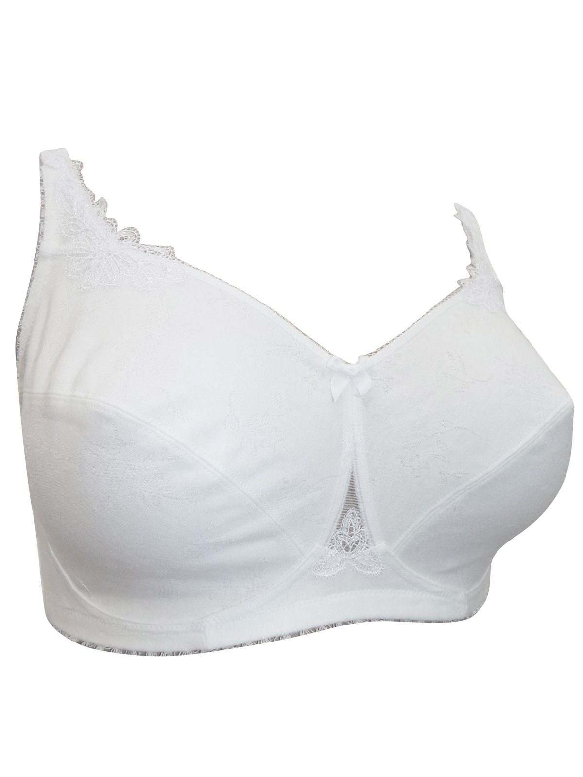 Playtex - - Playtex WHITE Wireless Embroidered Straps Full Cup Bra ...