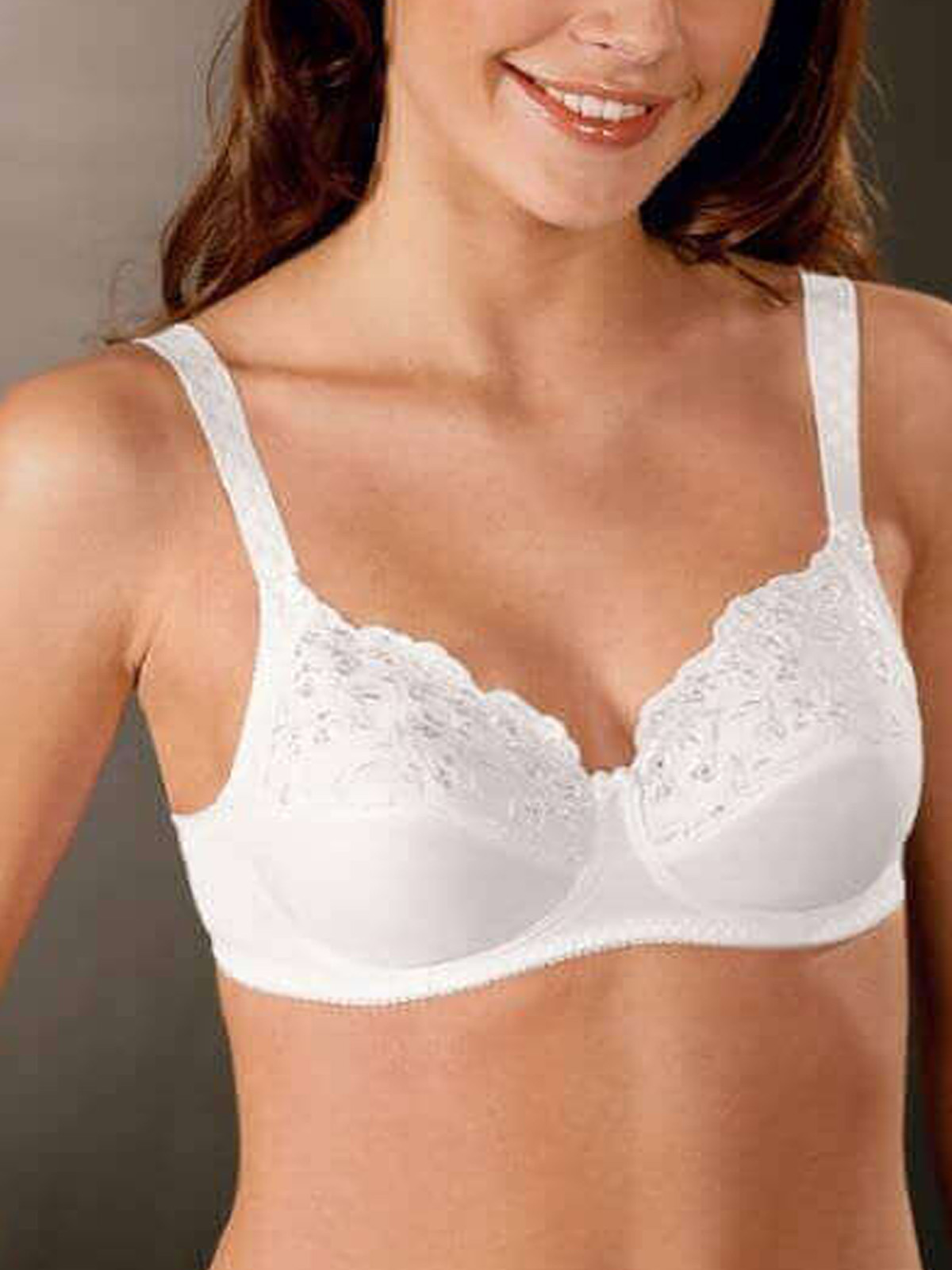 Naturana Naturana WHITE Wireless Embroidered Section Full Cup Bra