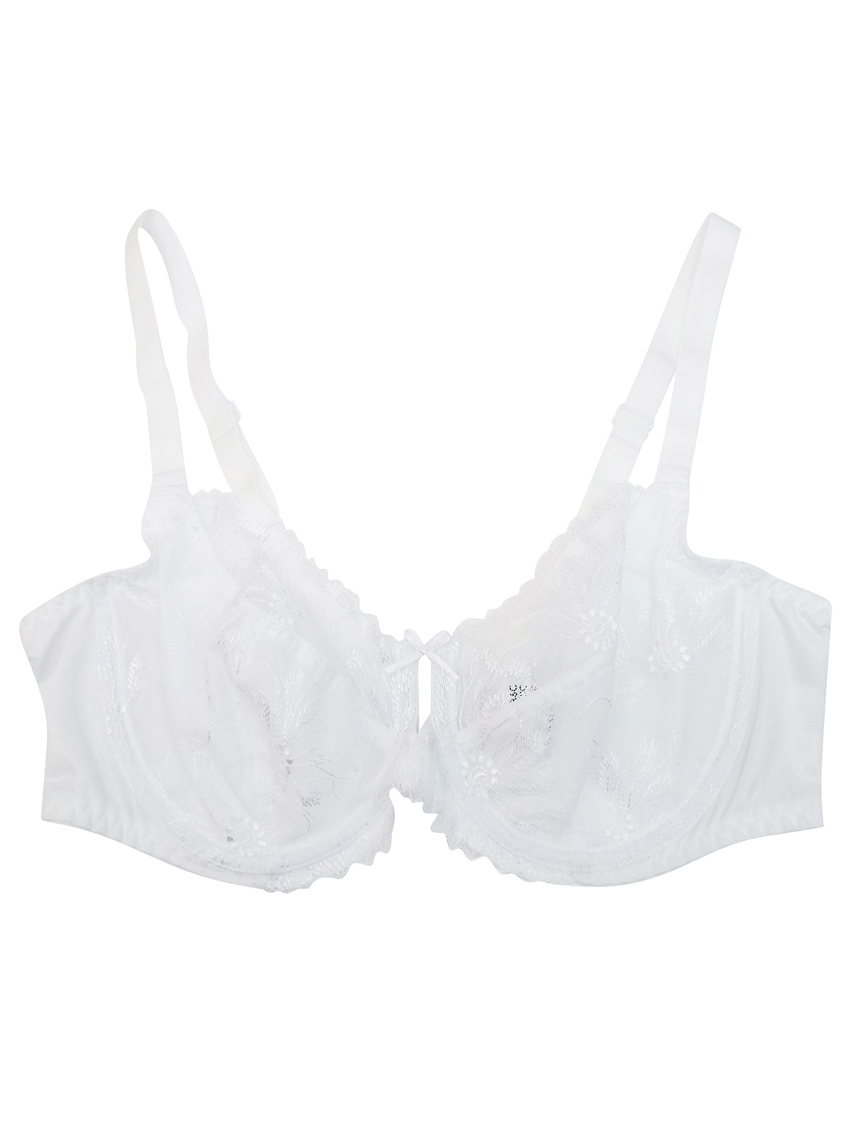 George - - G3ORGE WHITE Non-Padded Embroidered Full Cup Bra - Size 36 ...