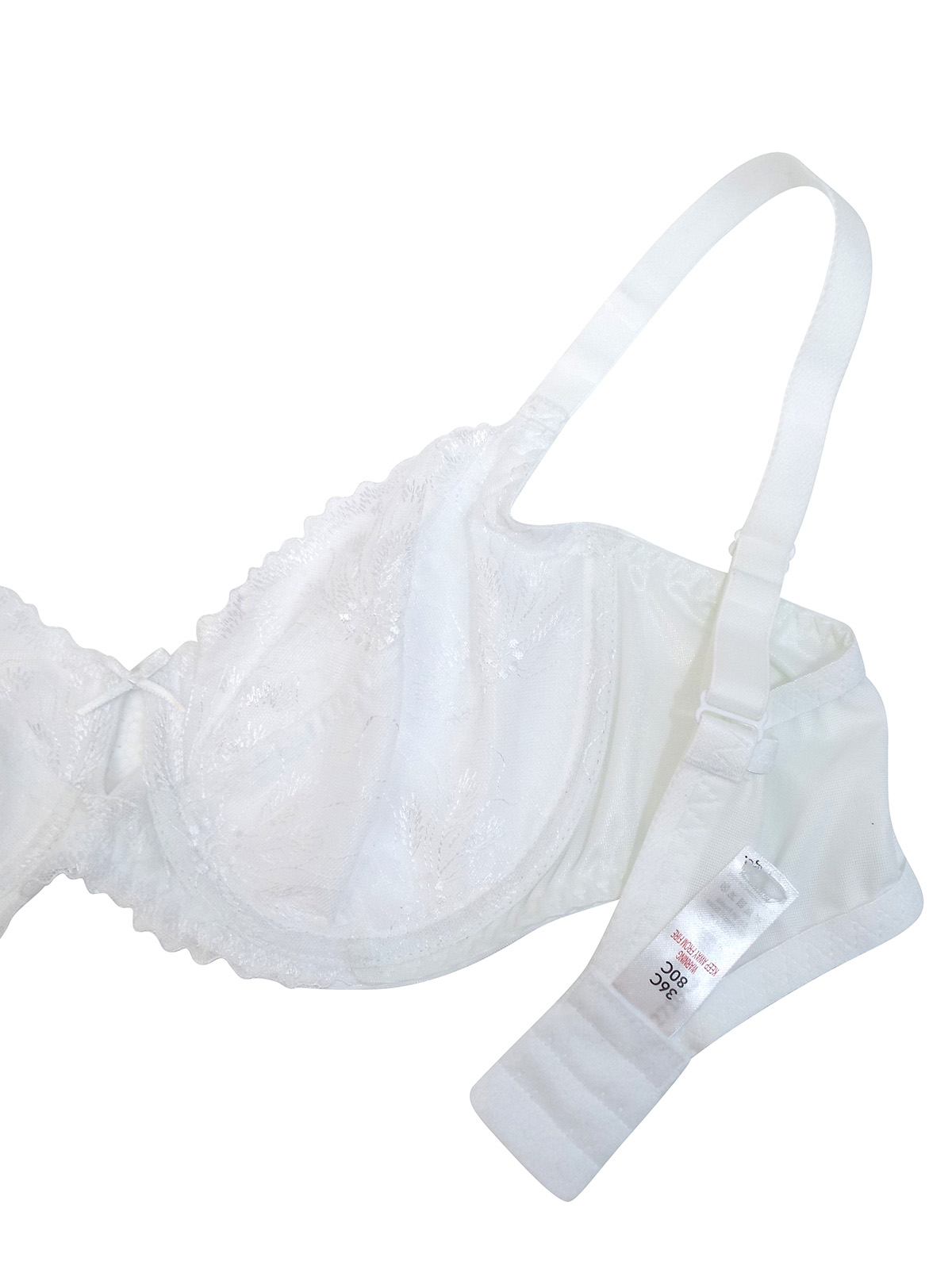 George - - G3ORGE WHITE Non-Padded Embroidered Full Cup Bra - Size 36 ...