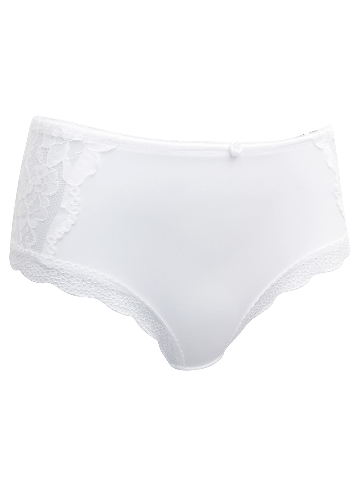 Trofe - - Trofé WHITE Lace Insert Midi Knickers - Size 10 to 18 (S to XXL)