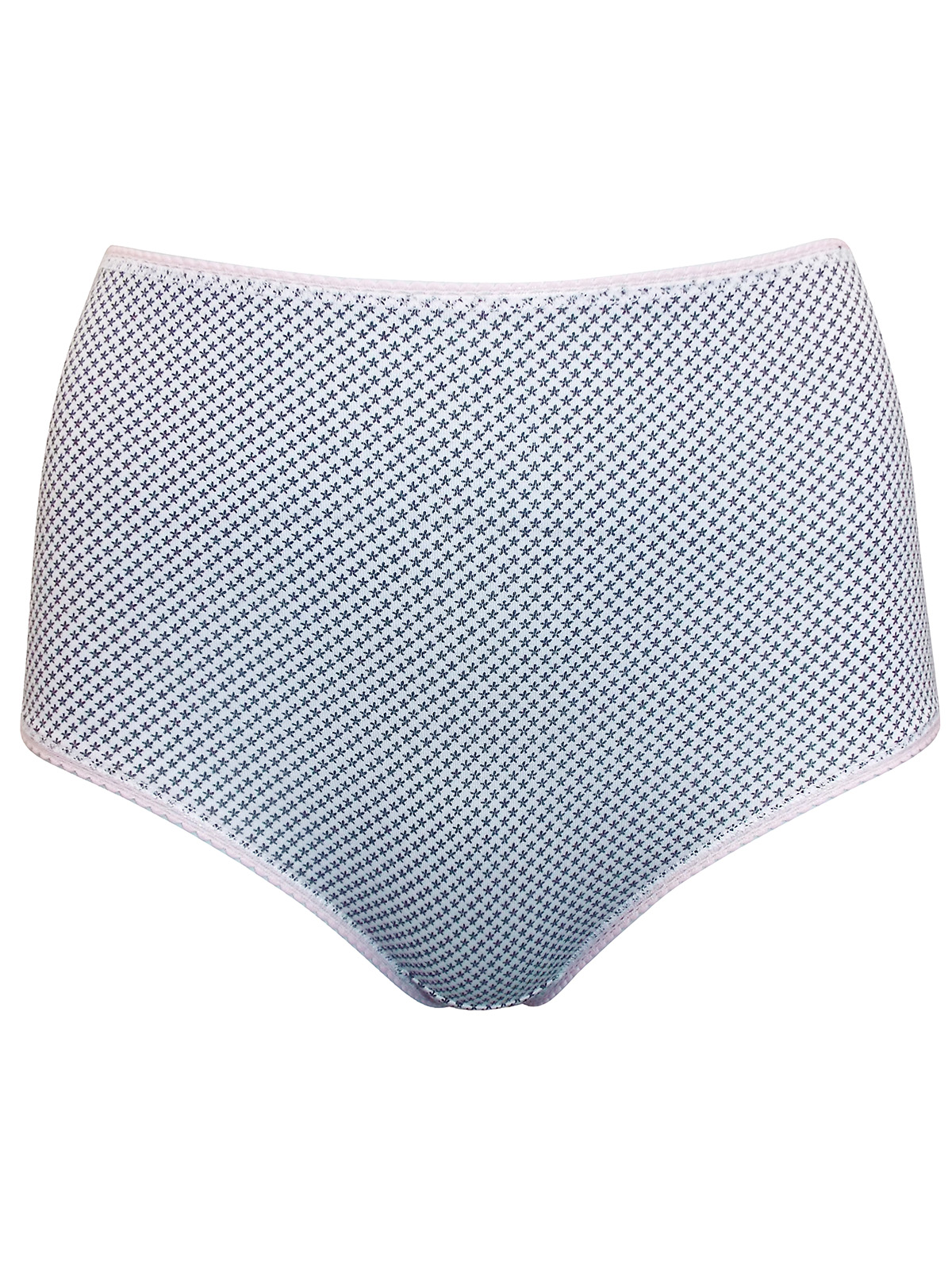 F&F - - F&F WHITE Printed Cotton Rich High Rise Full Briefs - Size 10 to 12