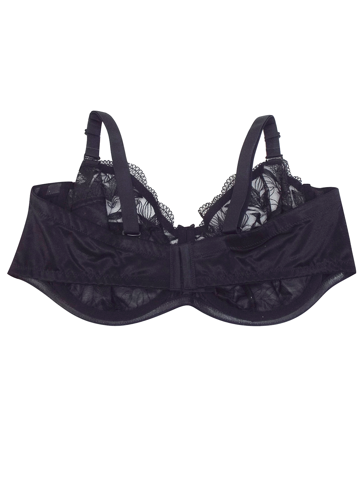 George - - G3ORGE BLACK Embroidered Underwired Full Cup Bra - Size 34 ...