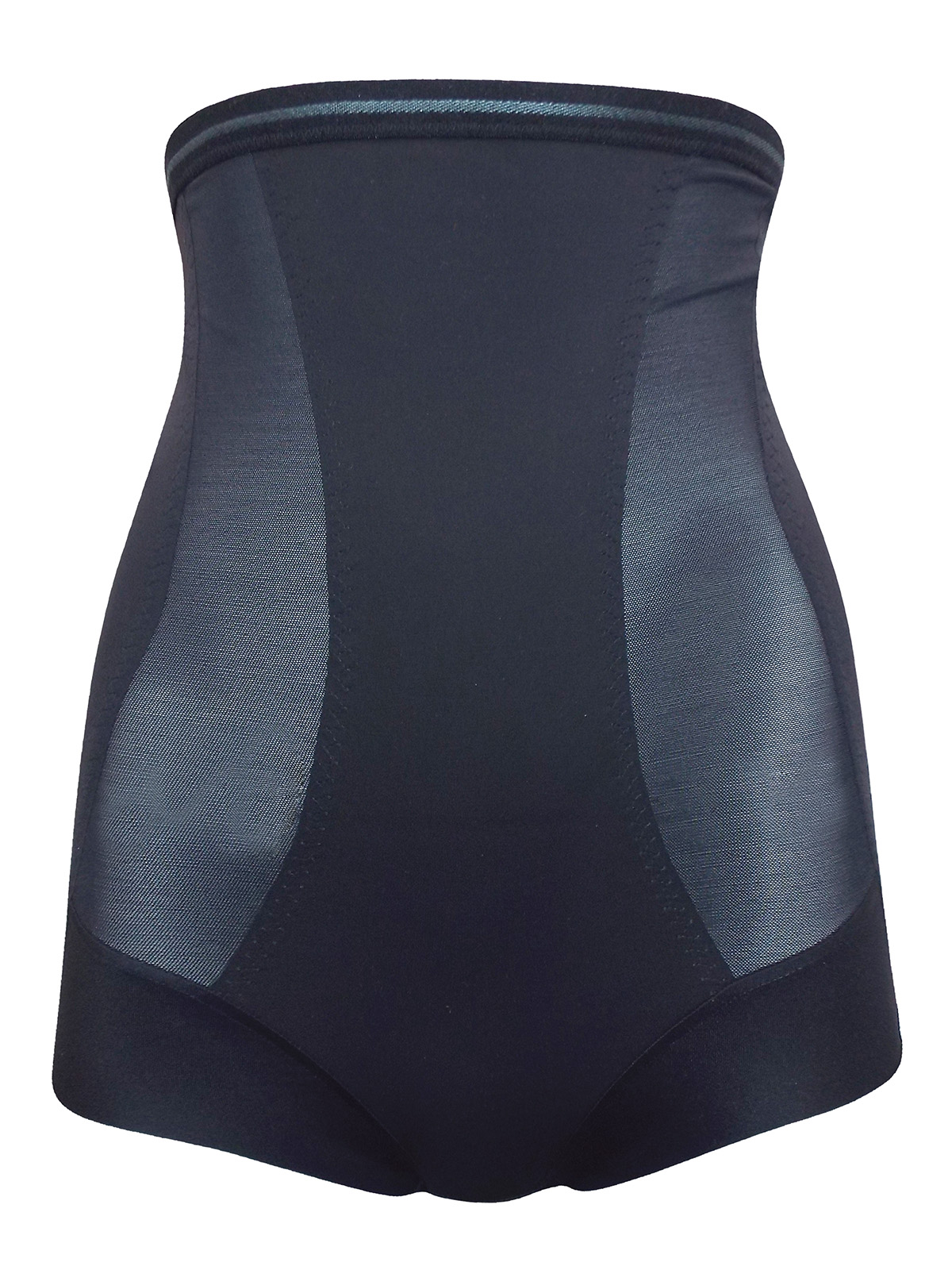 BLACK Mesh Panel High Waisted Control Briefs - Size 12 to 14