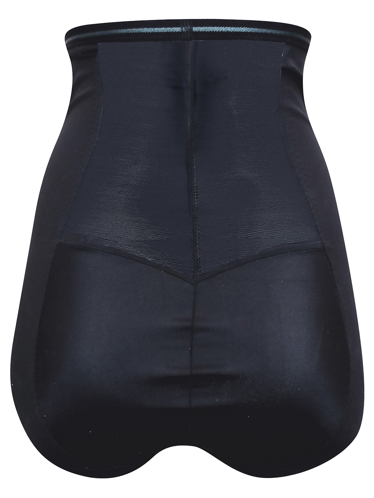 BLACK Mesh Panel High Waisted Control Briefs - Size 12 to 14