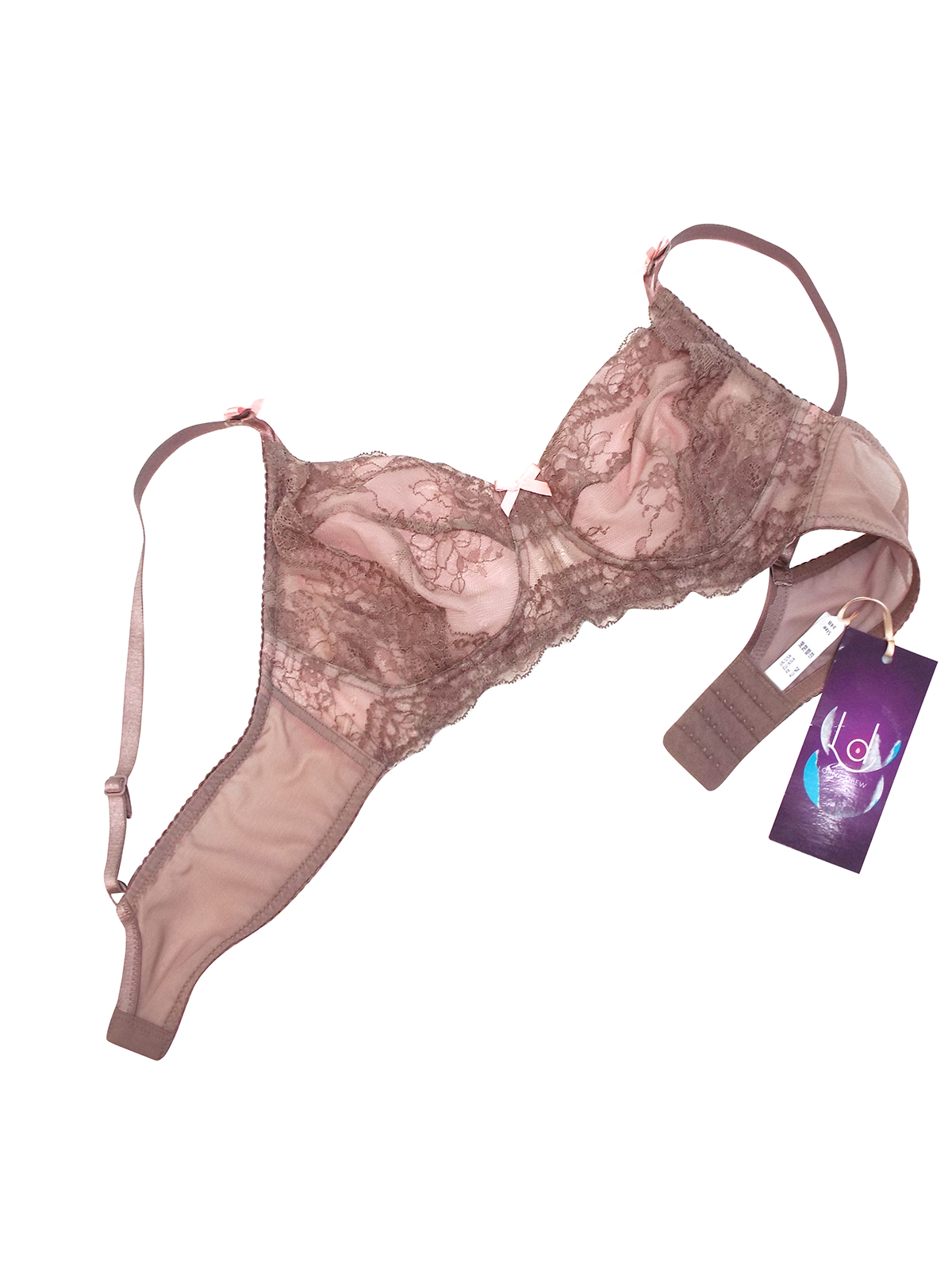 Lorna Drew - - Lorna Drew MOCHA/PINK Lace Non-Wired Soft Cup Post ...