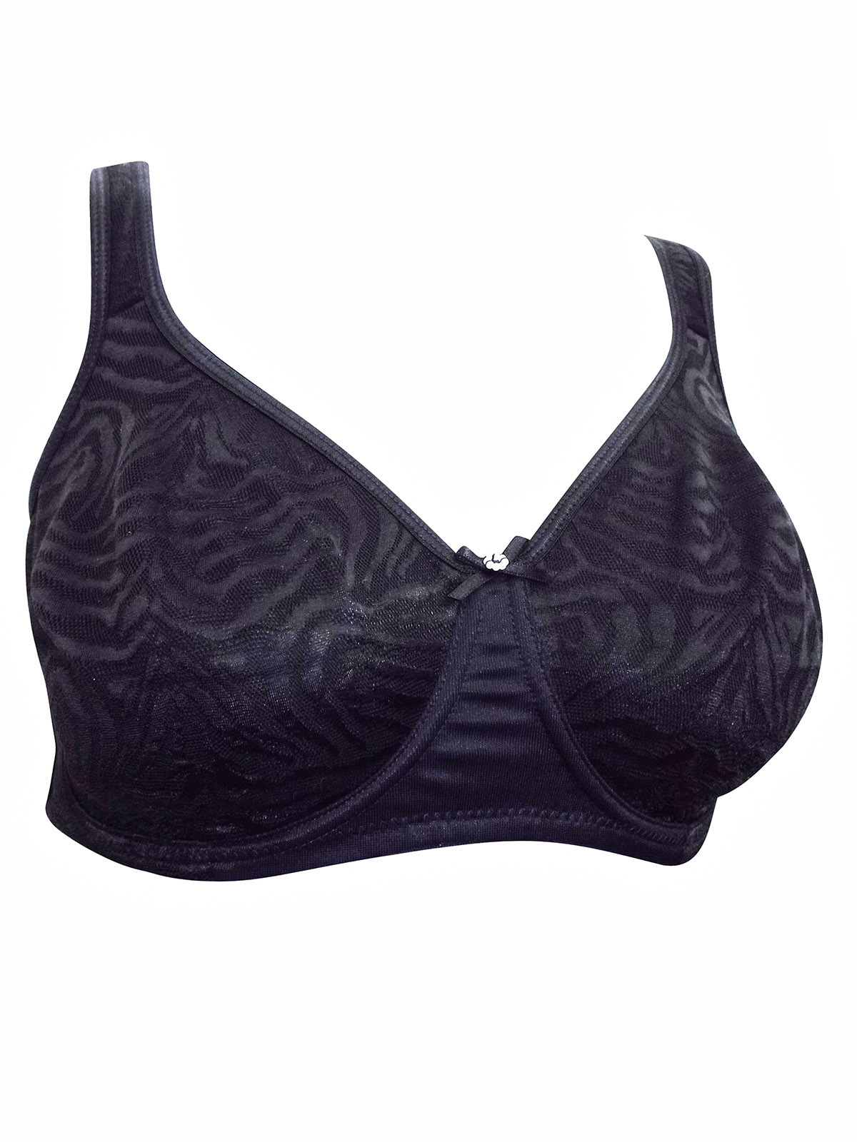 Trofe - - Trofé BLACK Greta Wireless Jacquard Bra - Size 34 to 44 (C-D ...