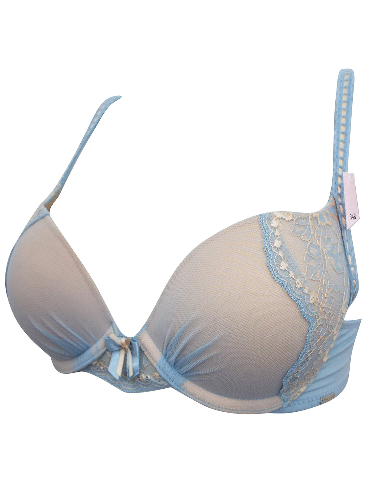 Boux Avenue - - Boux Avenue BLUE Naomi Ribbon Slot Plunge Bra - Size 30 ...