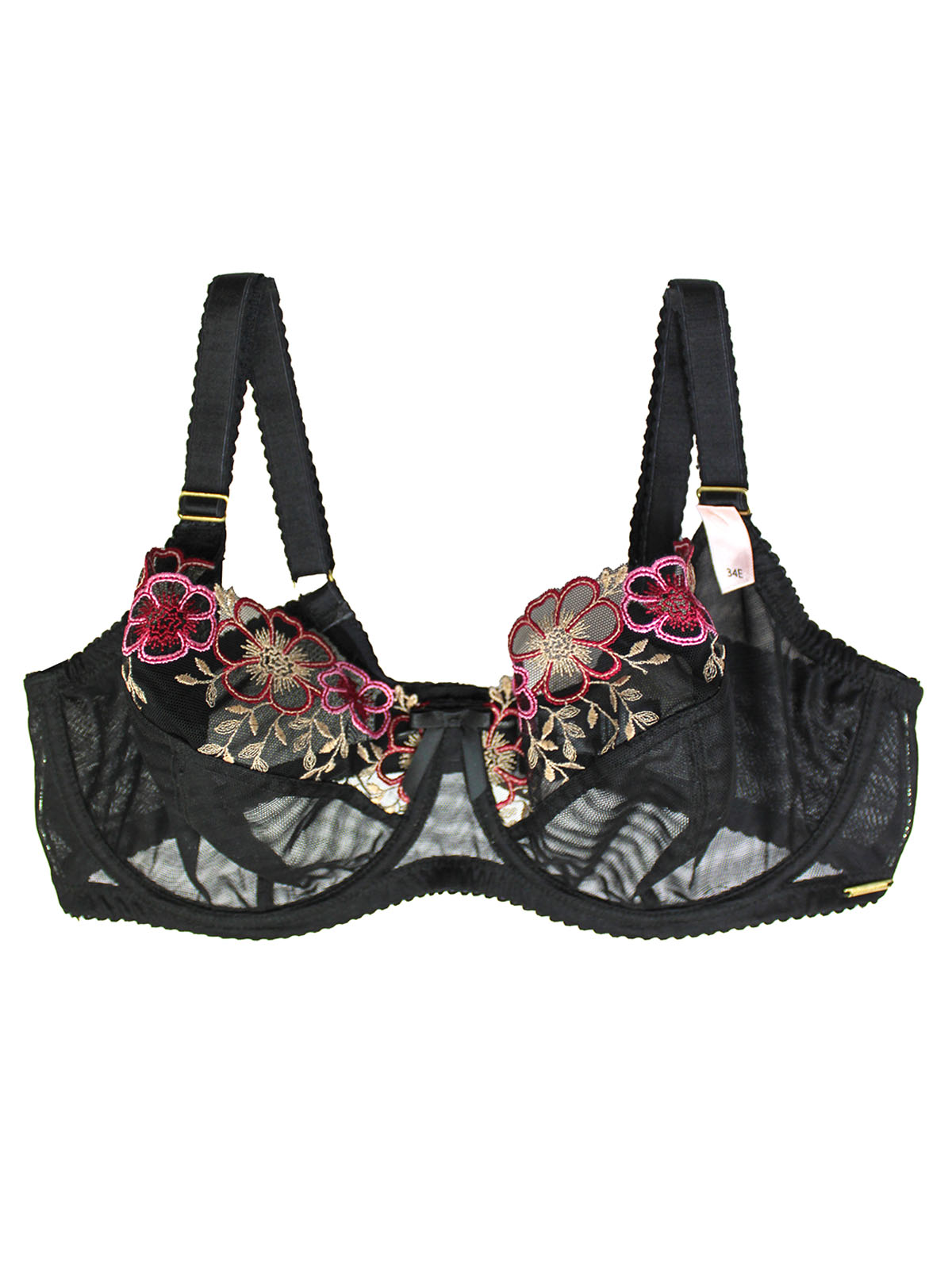 Boux Avenue - - BLACK Adriana Full Support Bra - Size 32 to 34 (E-F-FF)