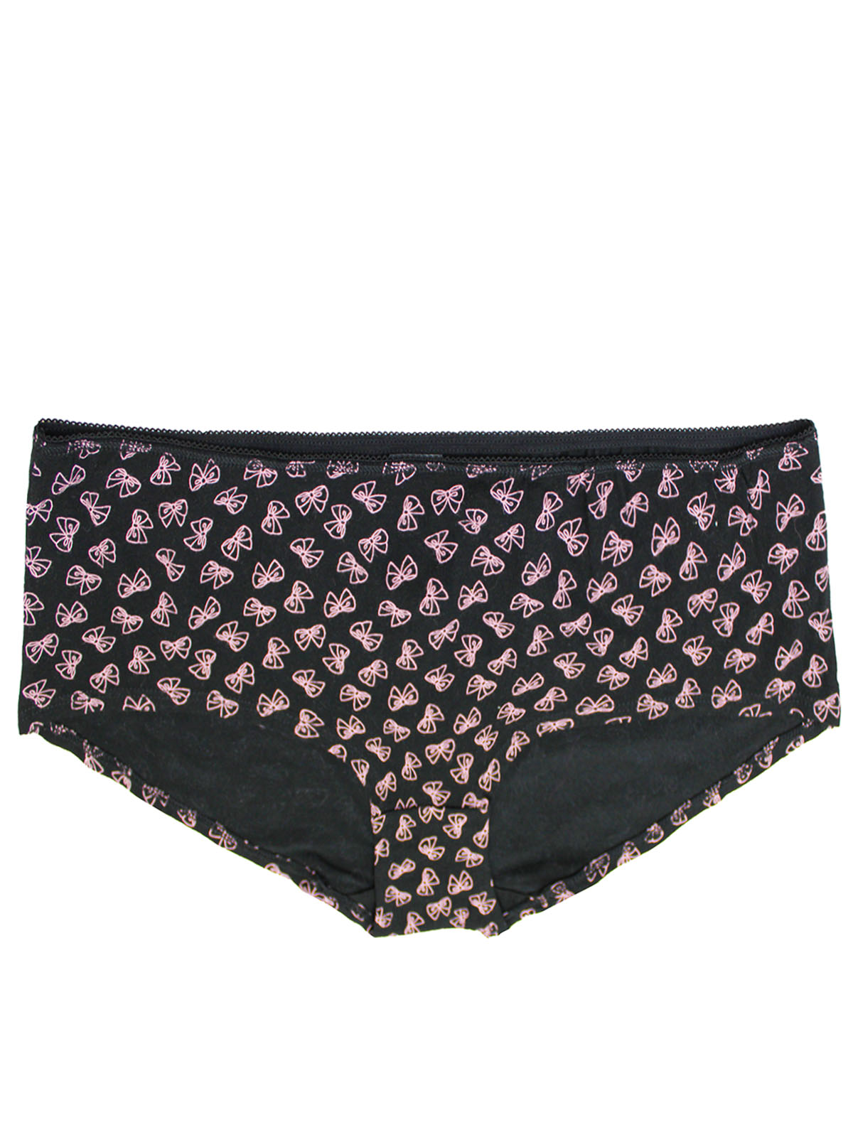 BLACK Bow Print Shortie Knickers - Size XL