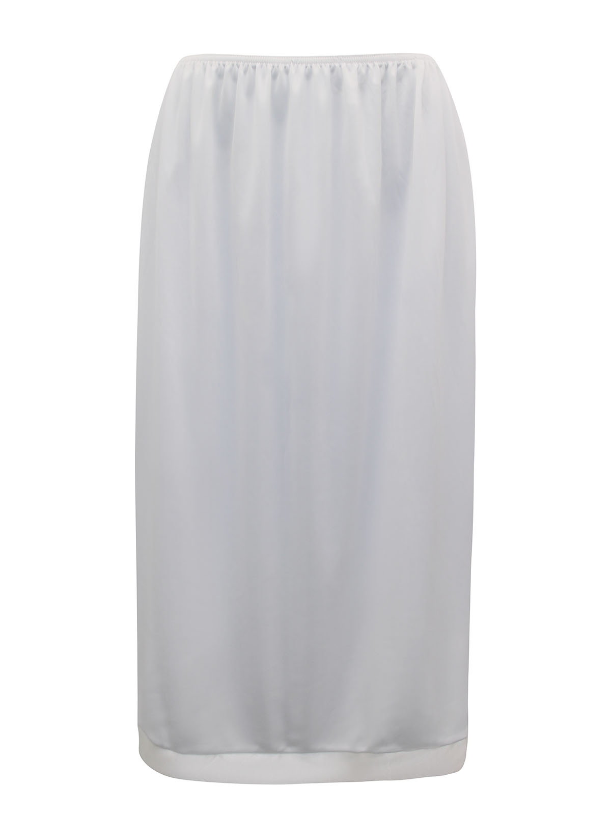 WHITE Satin Panel Midi Waist Slip - Plus Size 12 to 18