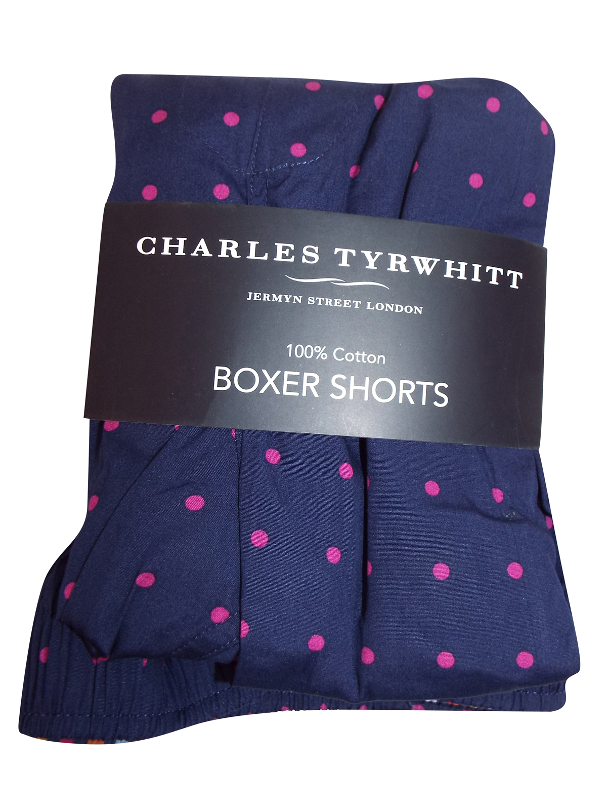 Charles Tyrwhitt - - Charles Tyrwh1tt NAVY Pure Cotton Woven Spotted ...