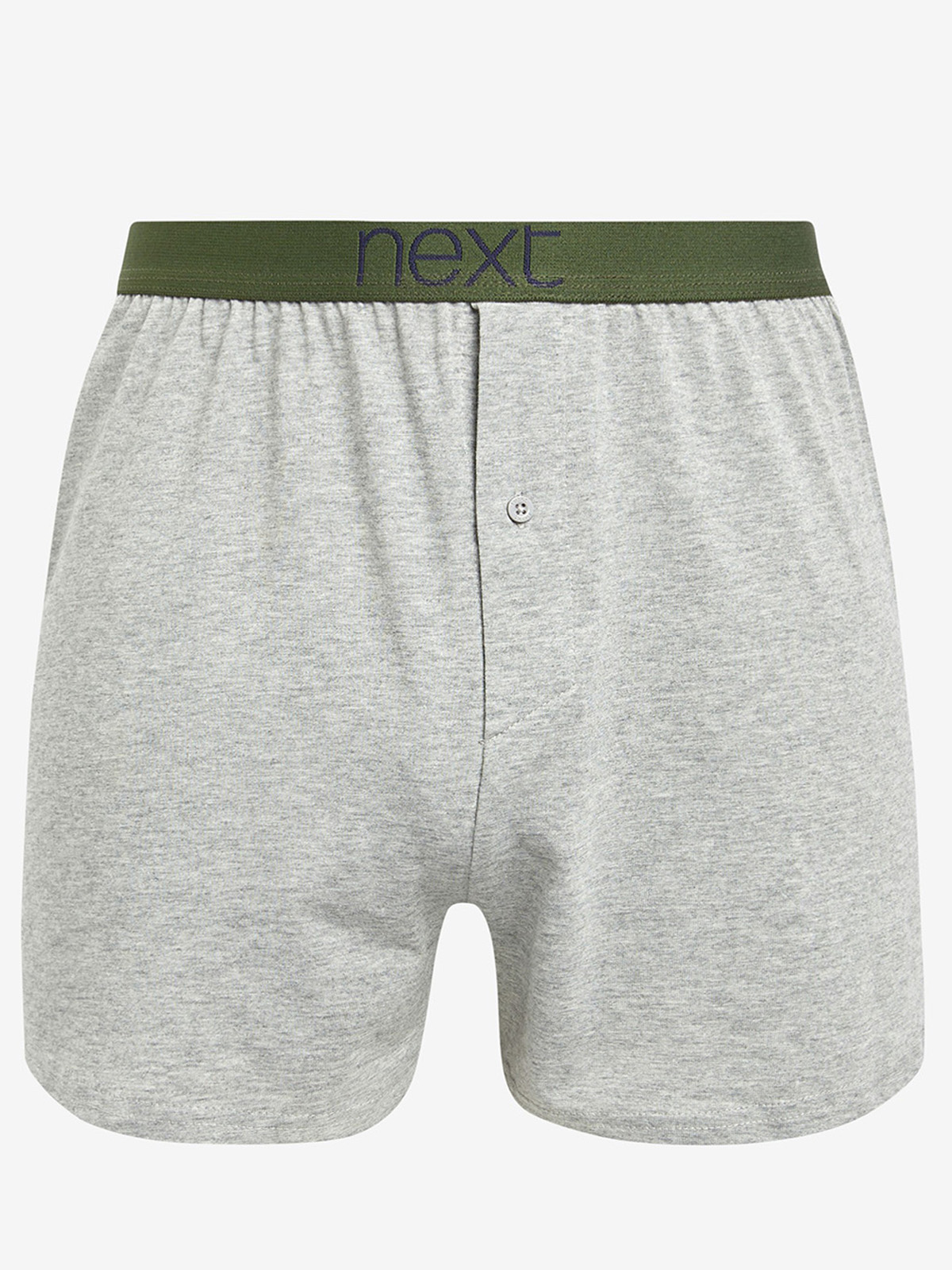 GREY/GREEN Pure Cotton Branded Waist Boxers - Size S to XXL