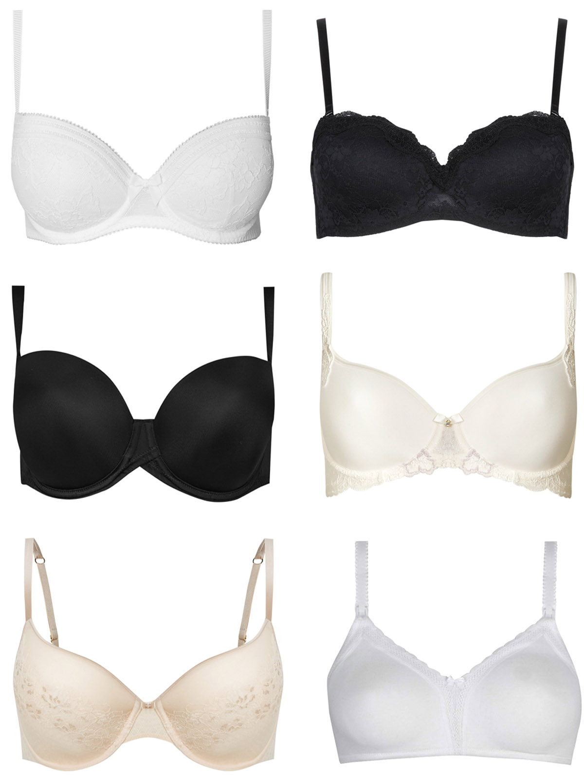 Marks and Spencer - - M&5 ASSORTED Underwired Plain & Lace Bras - Size ...