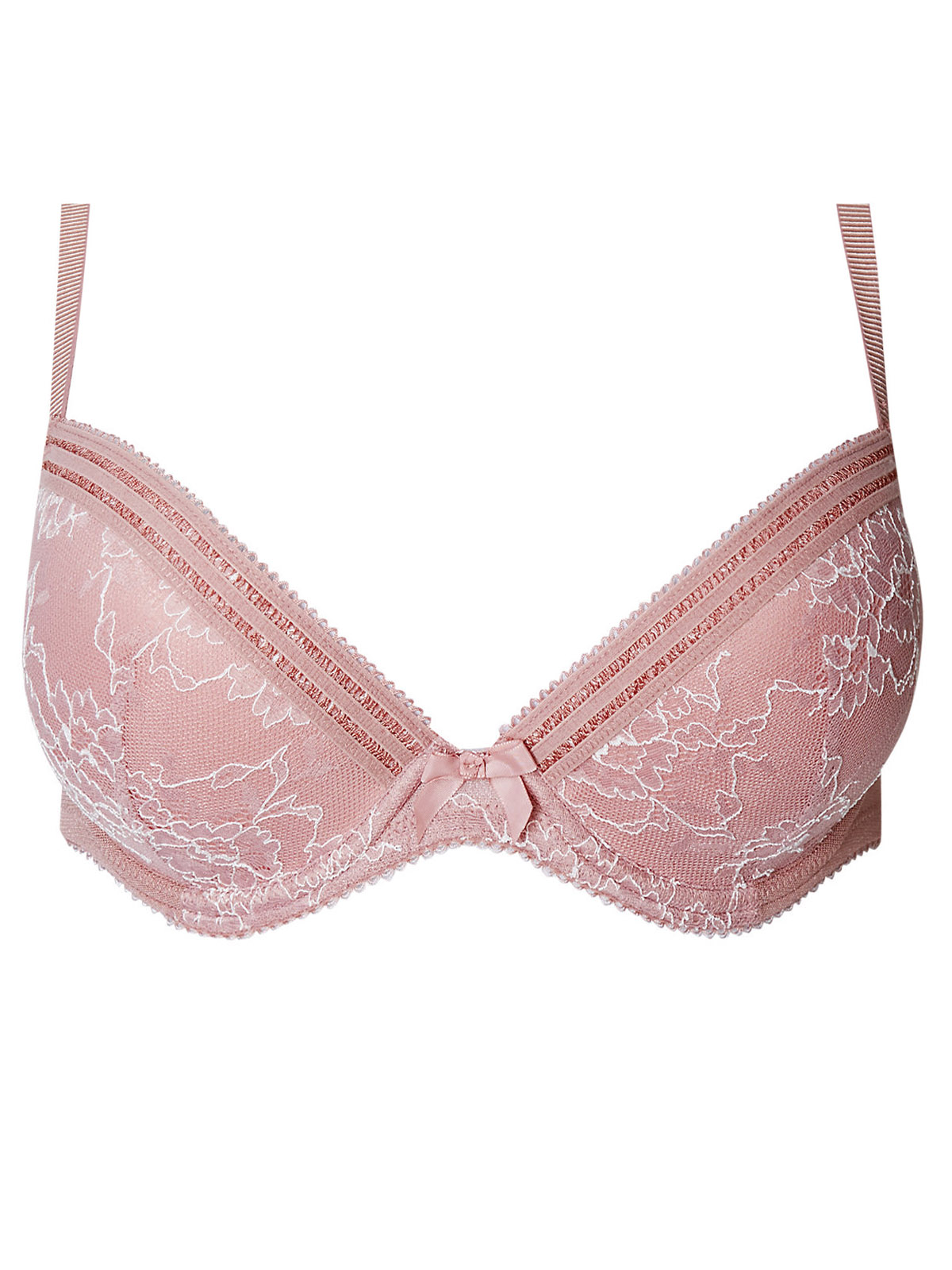 Marks And Spencer Mand5 Assorted Plain Lace And Satin Bras Size 32