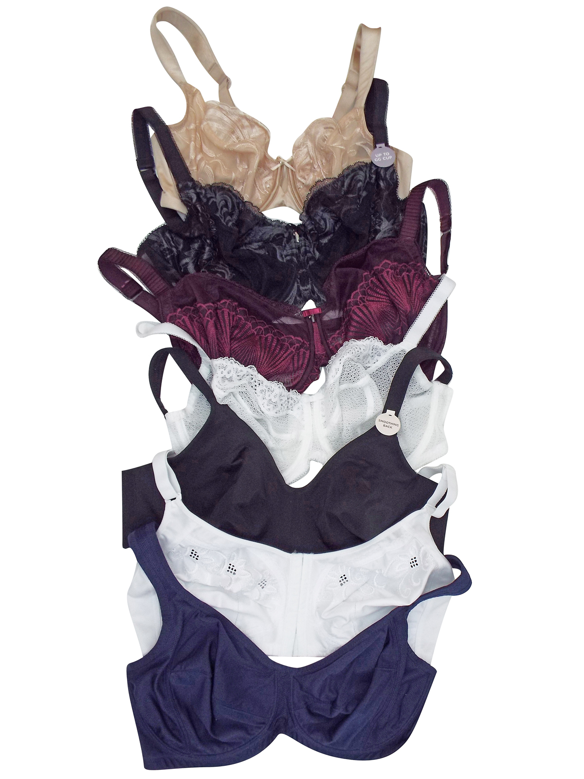 Marks And Spencer Mand5 Assorted Plain And Lace Non Padded Bras Size