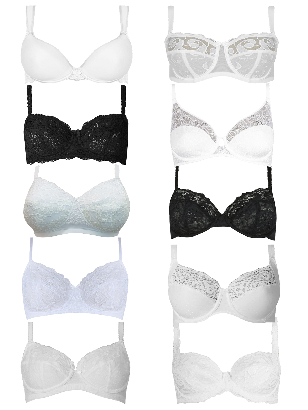 Marks and Spencer - - M&5 ASSORTED Floral Lace Bras - Size 32 to 38 (A ...