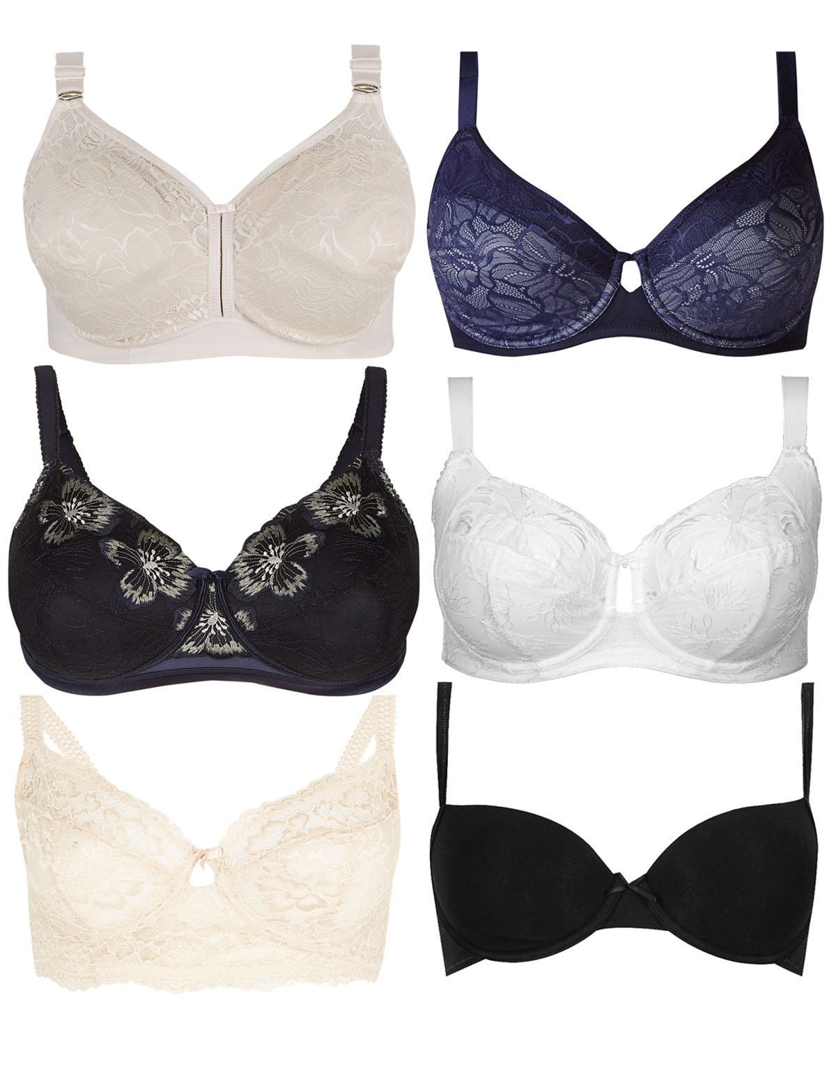 Marks and Spencer - - M&5 Assorted Pack of Plain, Panelled and Lace ...