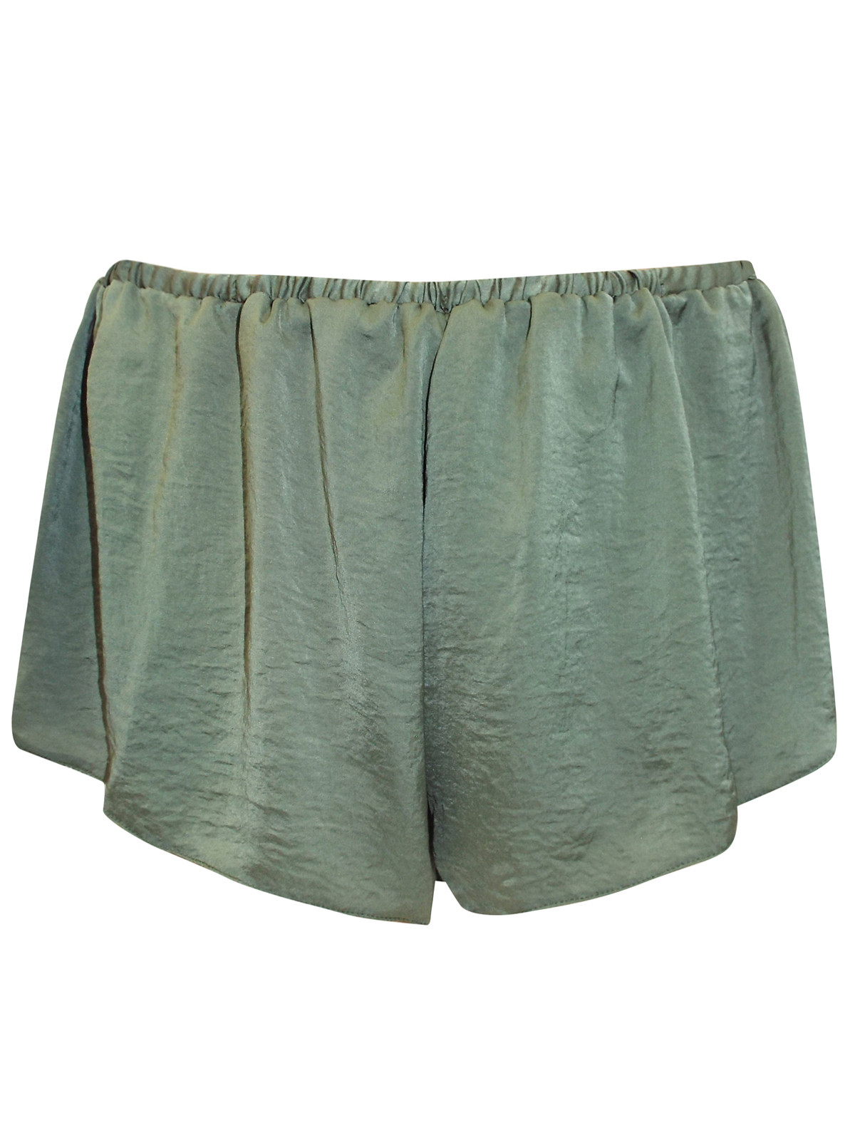 ASOS KHAKI Crinkle Satin Pyjama Shorts - Plus Size 18 to 28