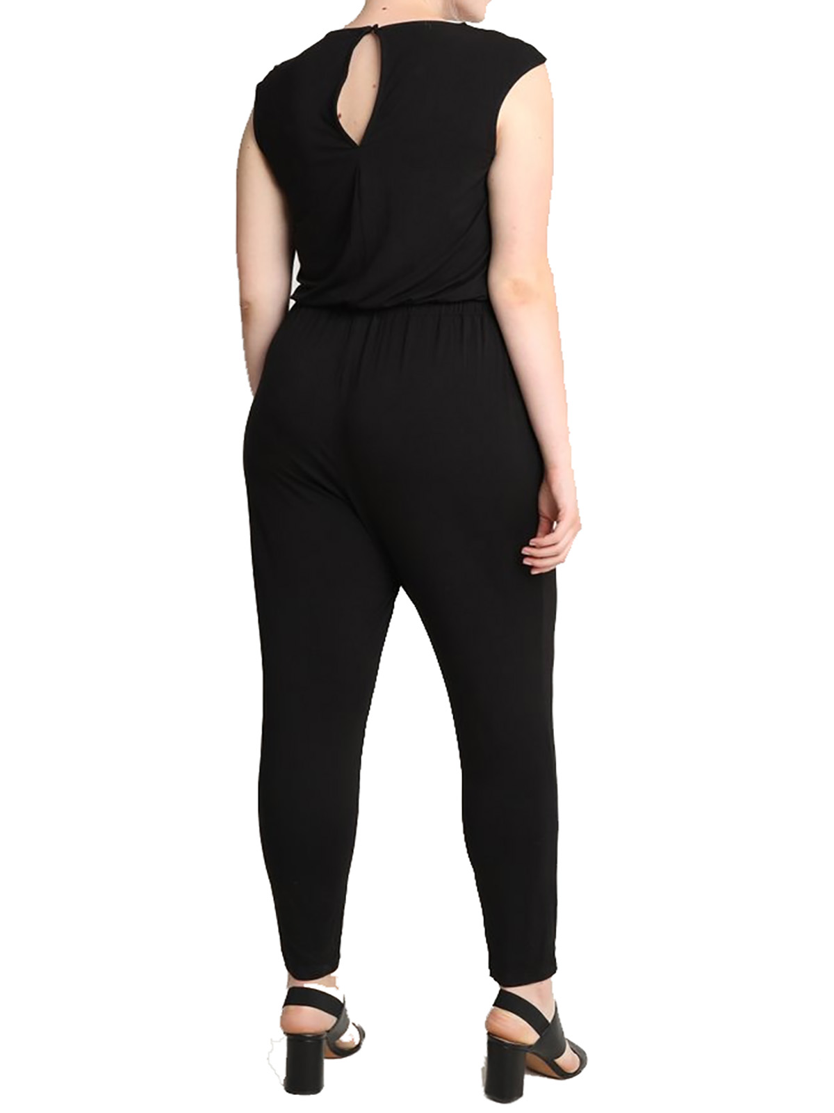 Second Script - - 2ndScript Curve BLACK CrossOver Slim Leg Jumpsuit ...