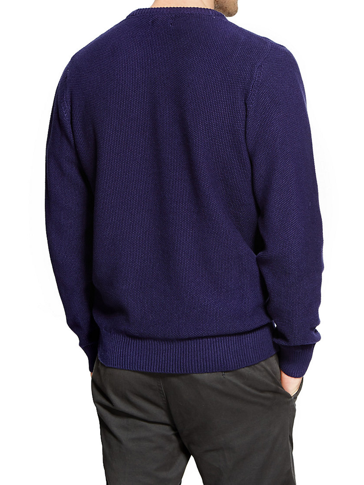 Marks and Spencer - - M&5 INDIGO Pure Cotton Crew Neck Textured Jumper ...