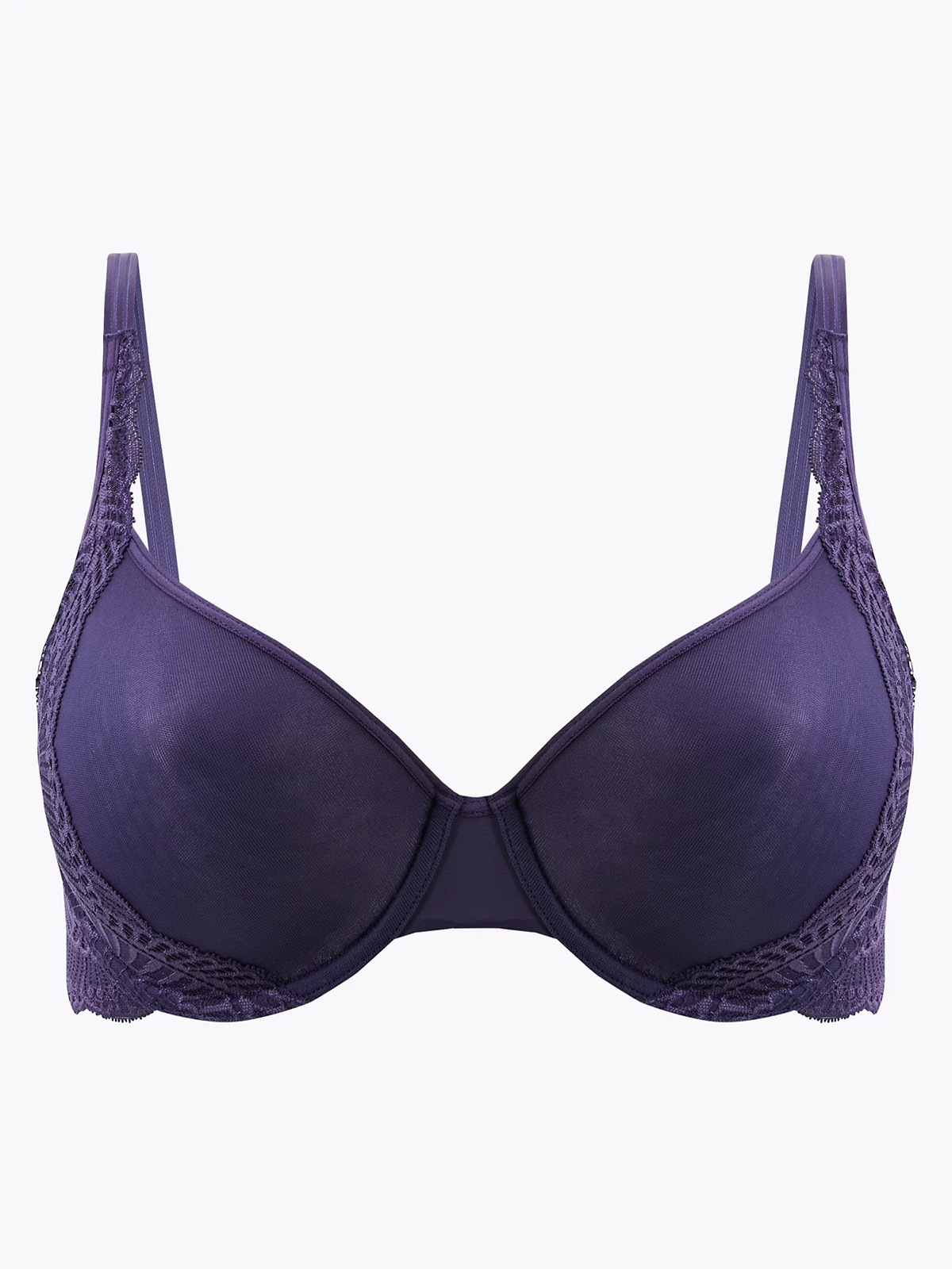 Marks and Spencer - - M&5 PURPLE Light as Air Sheer Lace Padded Full ...