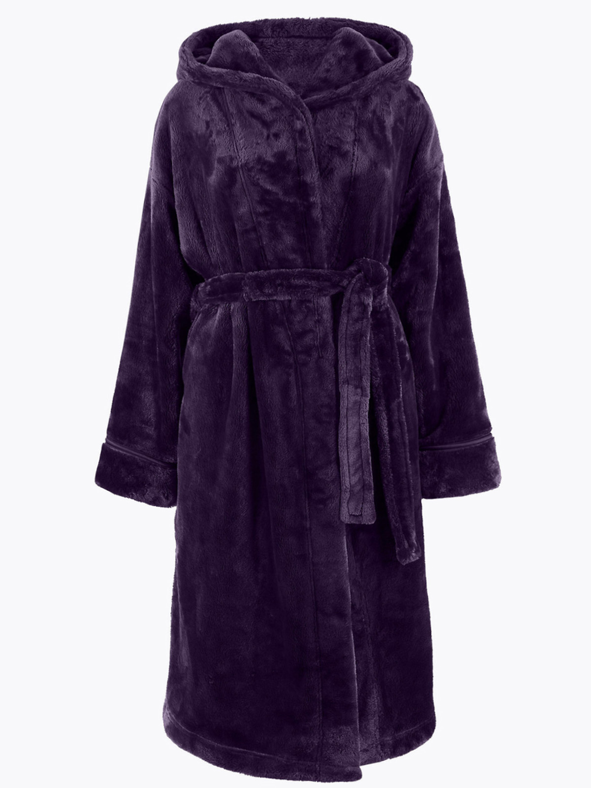 Marks and Spencer - - M&5 PURPLE Supersoft Hooded Dressing Gown - Size ... Marks and Spencer - - M&5 PURPLE Supersoft Hooded Dressing Gown - Size ...
