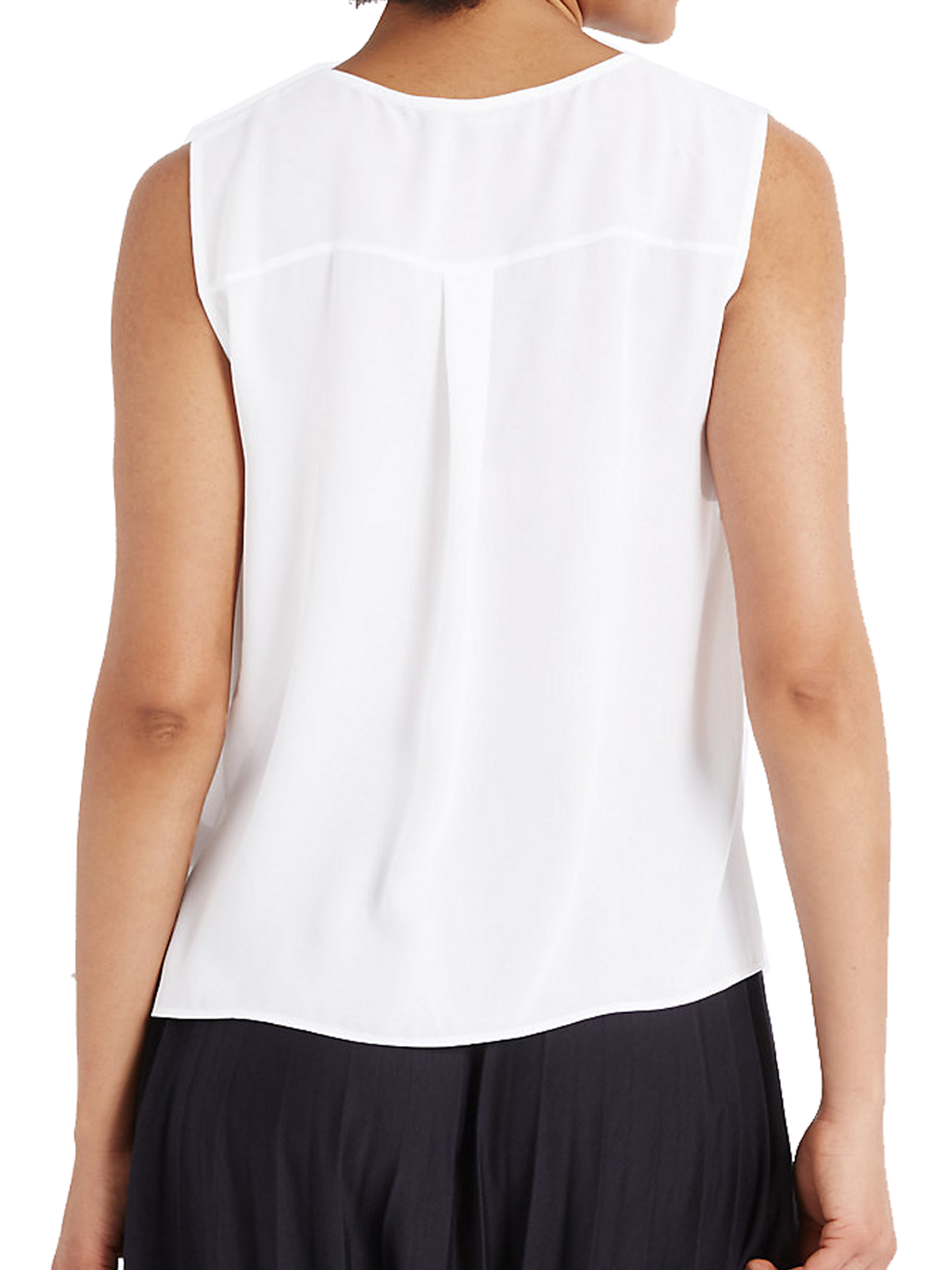 Marks and Spencer - - M&5 IVORY Sleeveless Frill V-Neck Shell Top ...