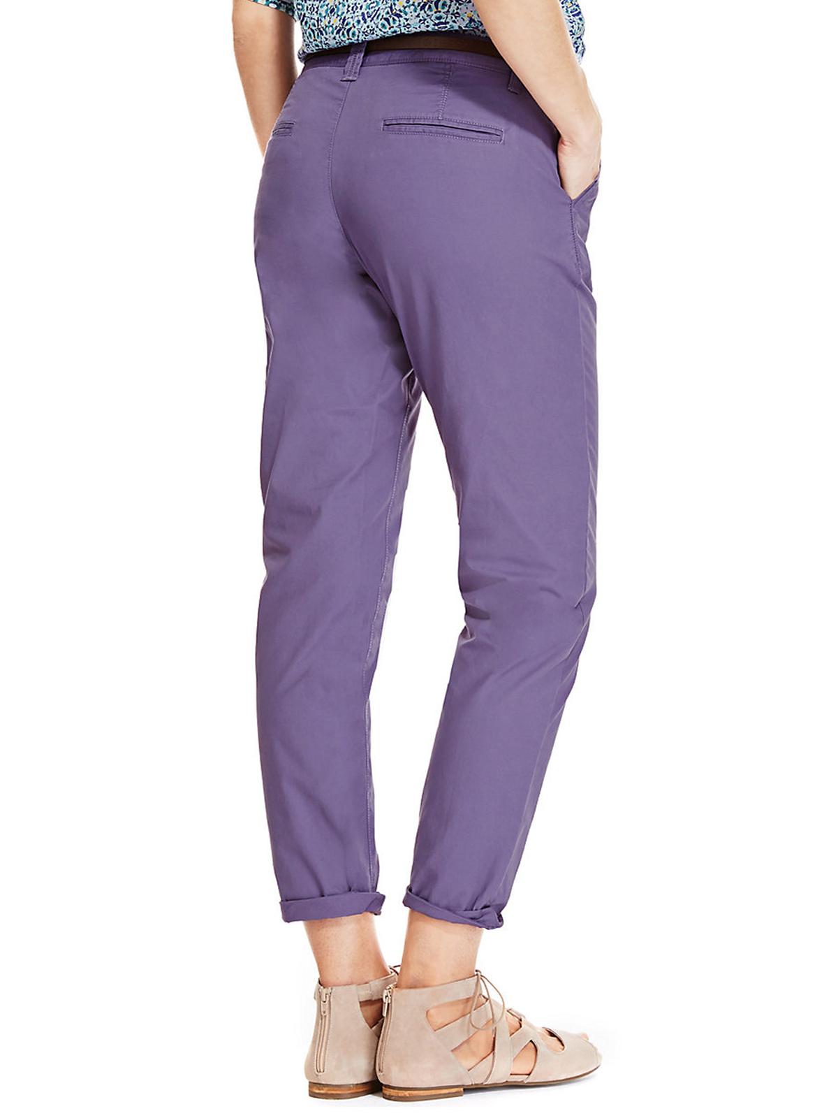 Marks and Spencer - - M&5 PURPLE Pure Cotton Straight Leg Chinos with ...