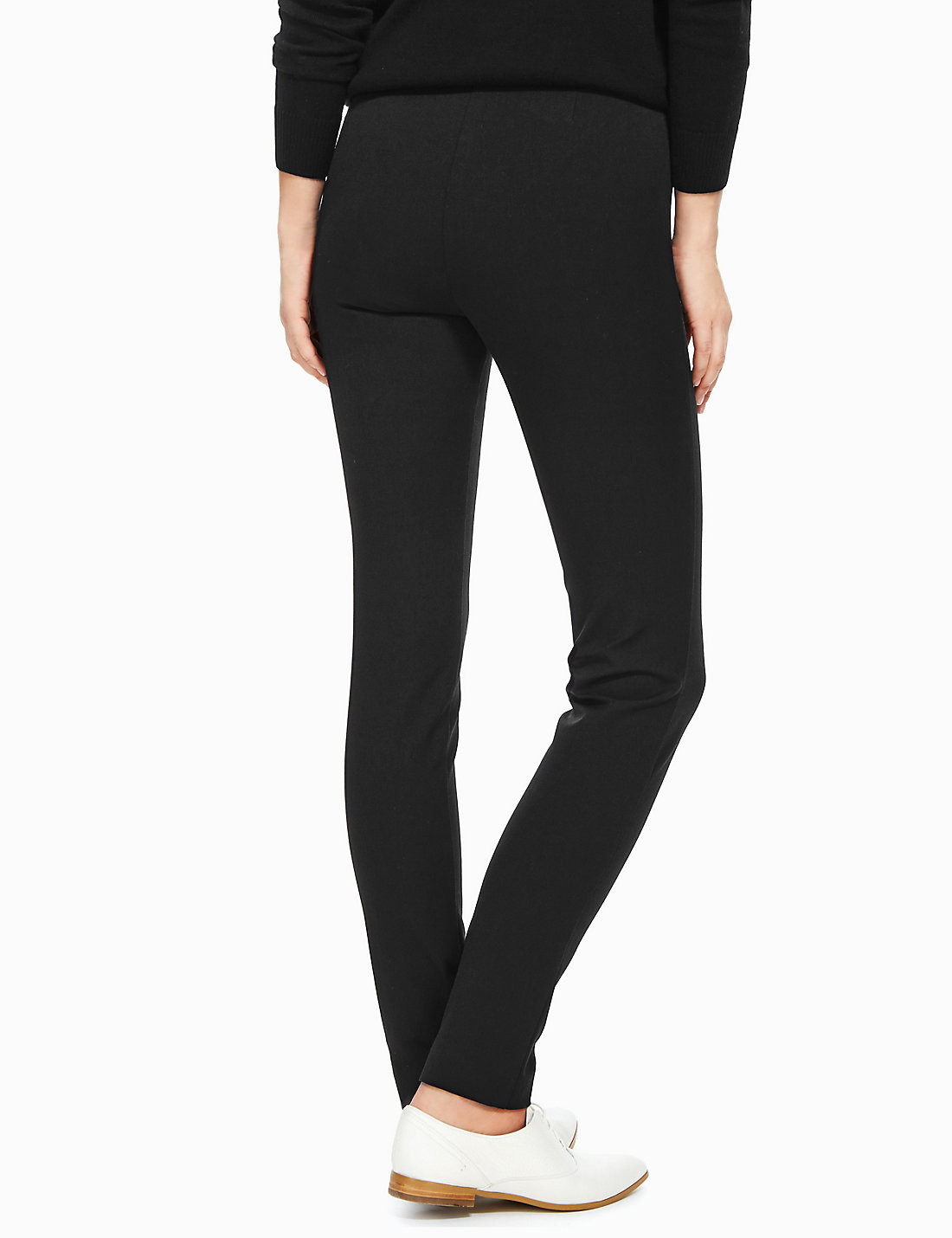 Marks and Spencer - - M&S Petite BLACK Pull-On Panelled Treggings - Size 18