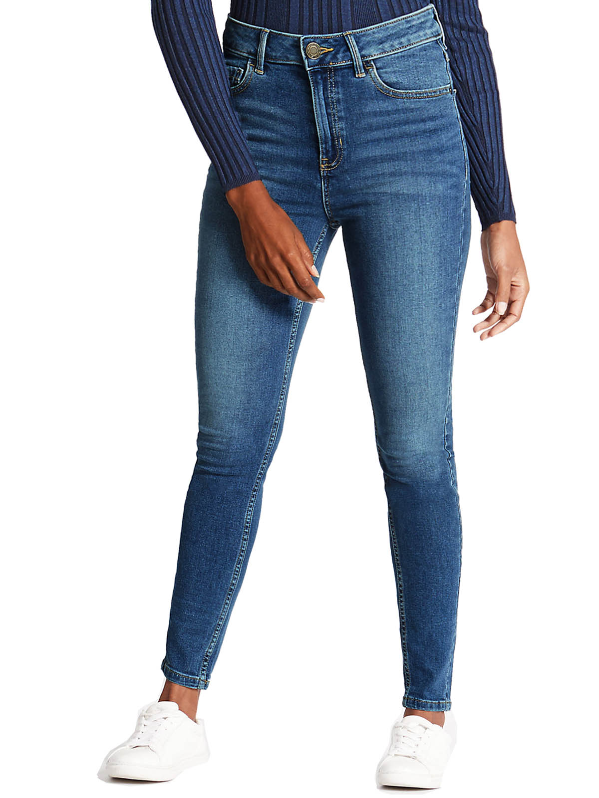 Marks and Spencer - - M&5 Medium INDIGO Washed Look Mid Rise Super ...