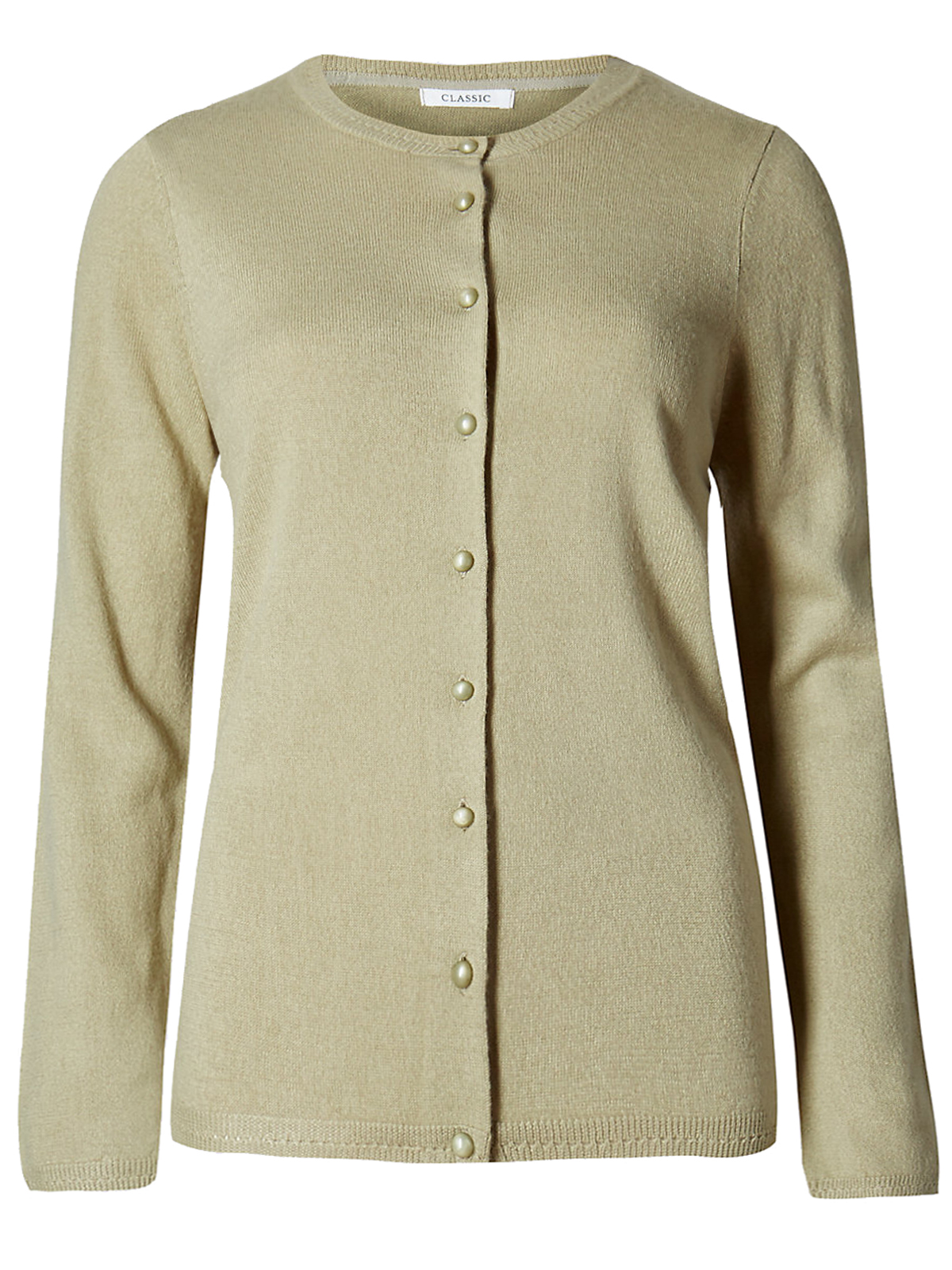 Marks and Spencer - - M&5 LIGHT-KHAKI Cashmilon Bobble Pearl Effect ...