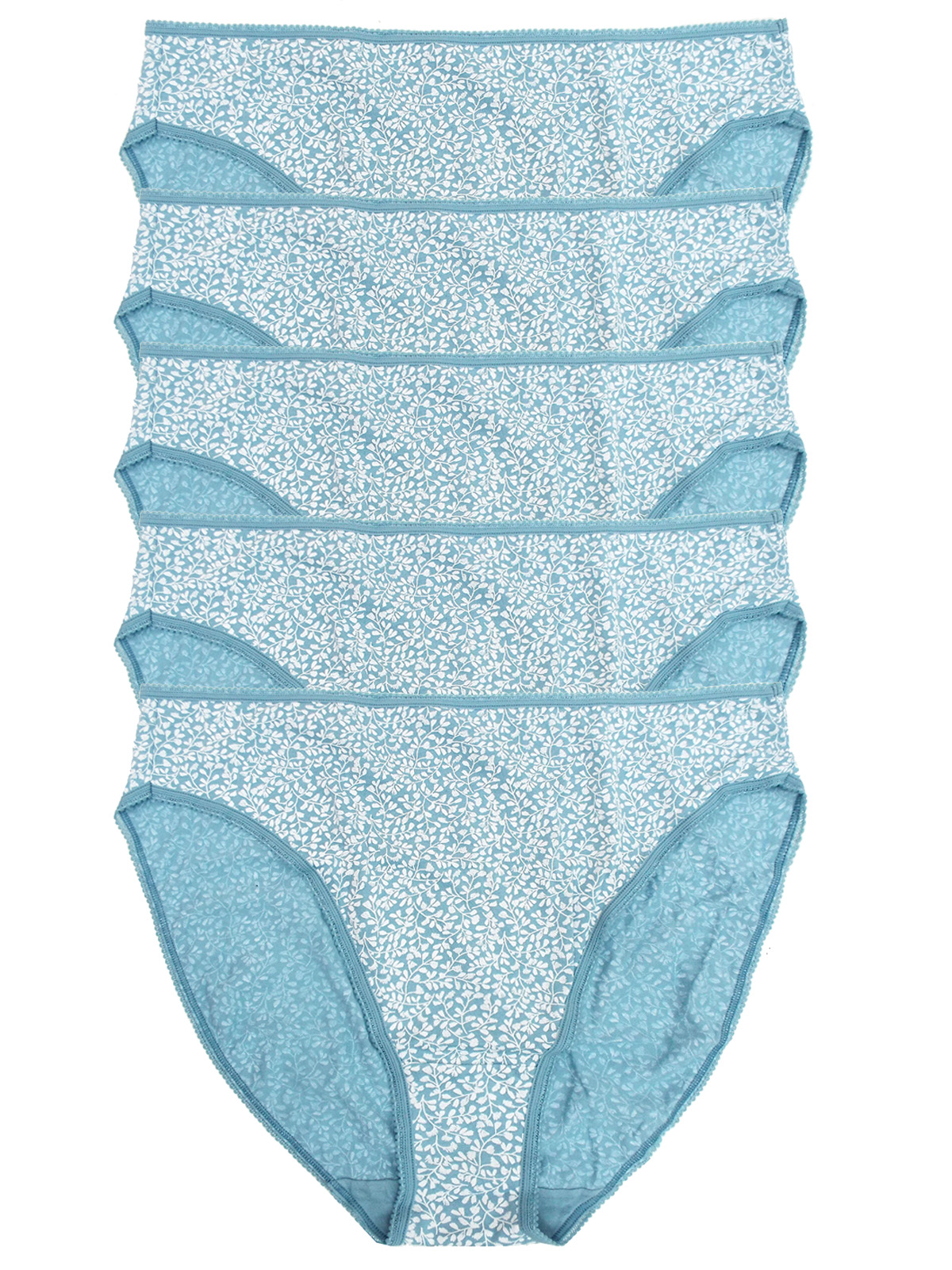 Marks and Spencer - - M&5 BLUE MIX 5-Pack Pure Cotton High Leg Knickers ...