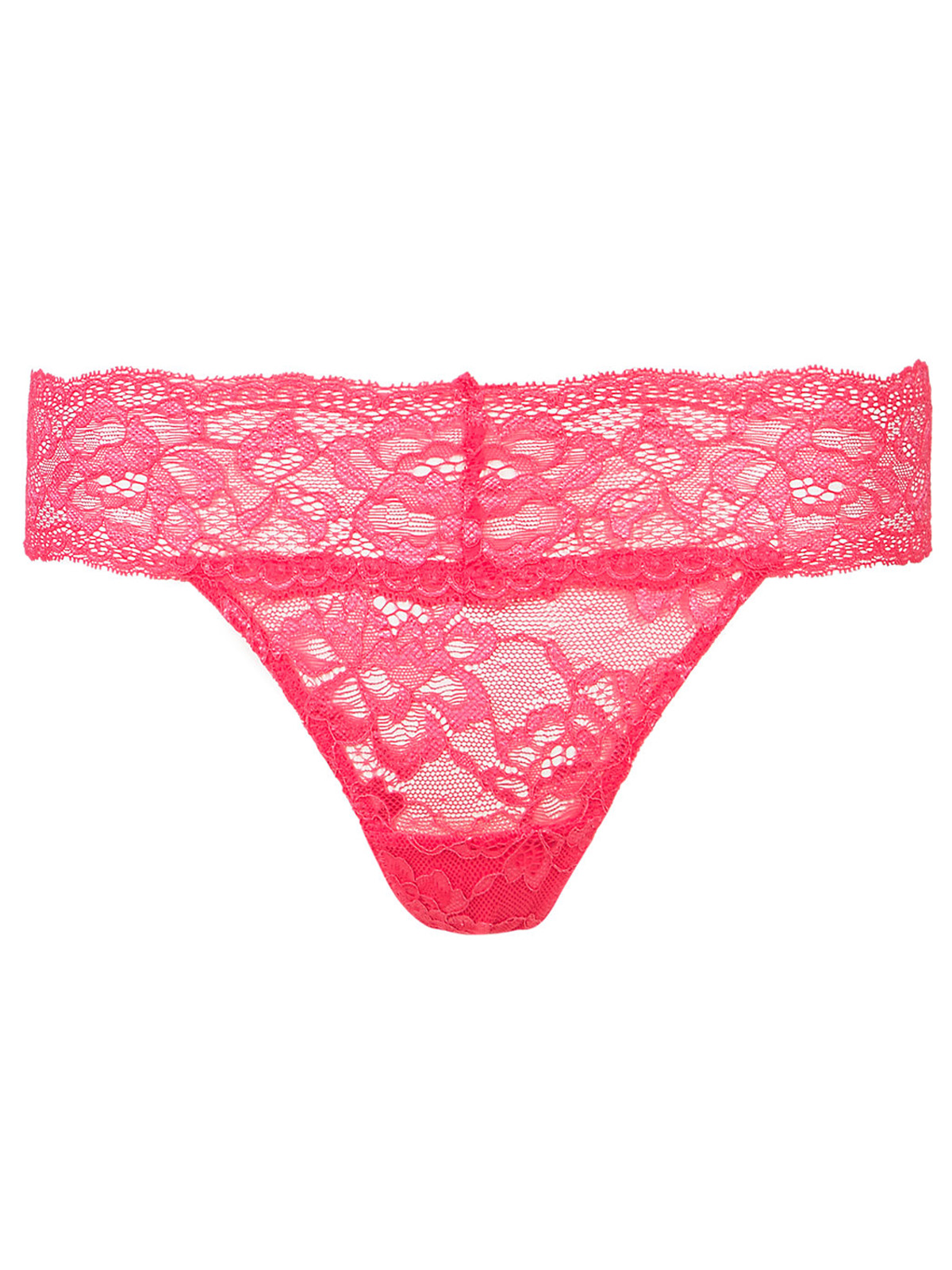 Marks And Spencer Mand5 Bright Pink Floral Lace Thong Size 8 To 22