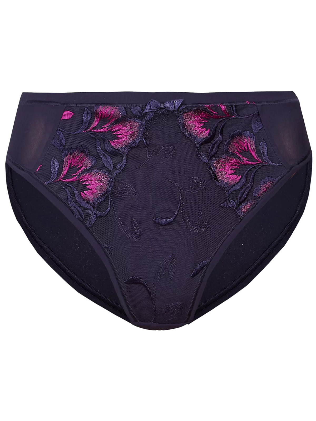 Marks and Spencer - - M&5 PURPLE Olivia Embroidered High Leg Knickers ...
