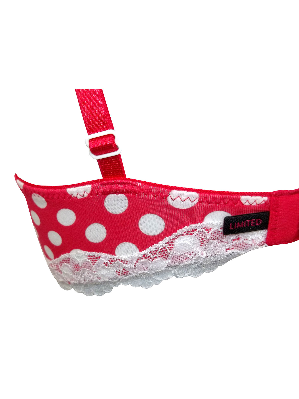 Marks and Spencer - - M&5 RED Spotted Underwired Padded Lace Trim Bra ...