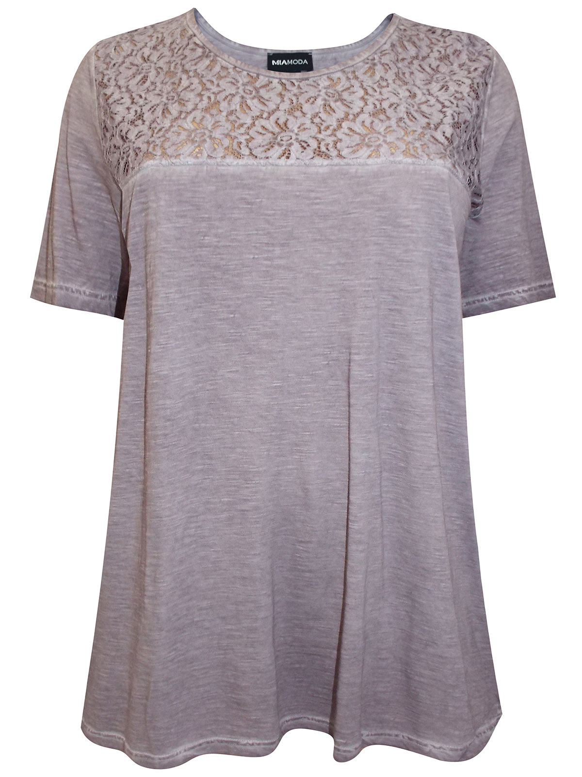 Wholesale Knitwear by Mia Moda - - Mia Moda MAUVE Pure Cotton Lace Yoke ...