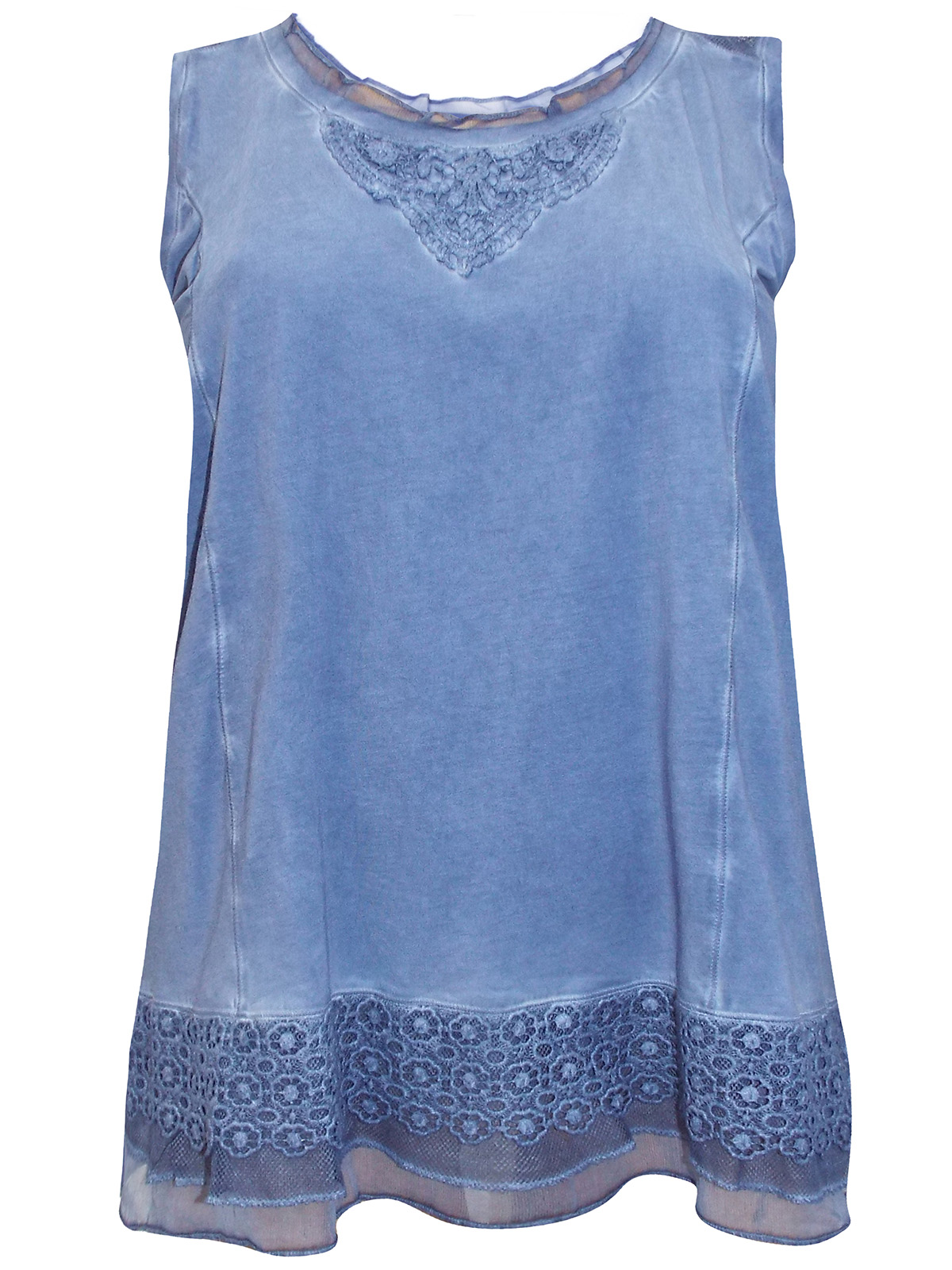 Wholesale Knitwear by Mia Moda - - Mia Moda BLUE Sleeveless Mesh ...